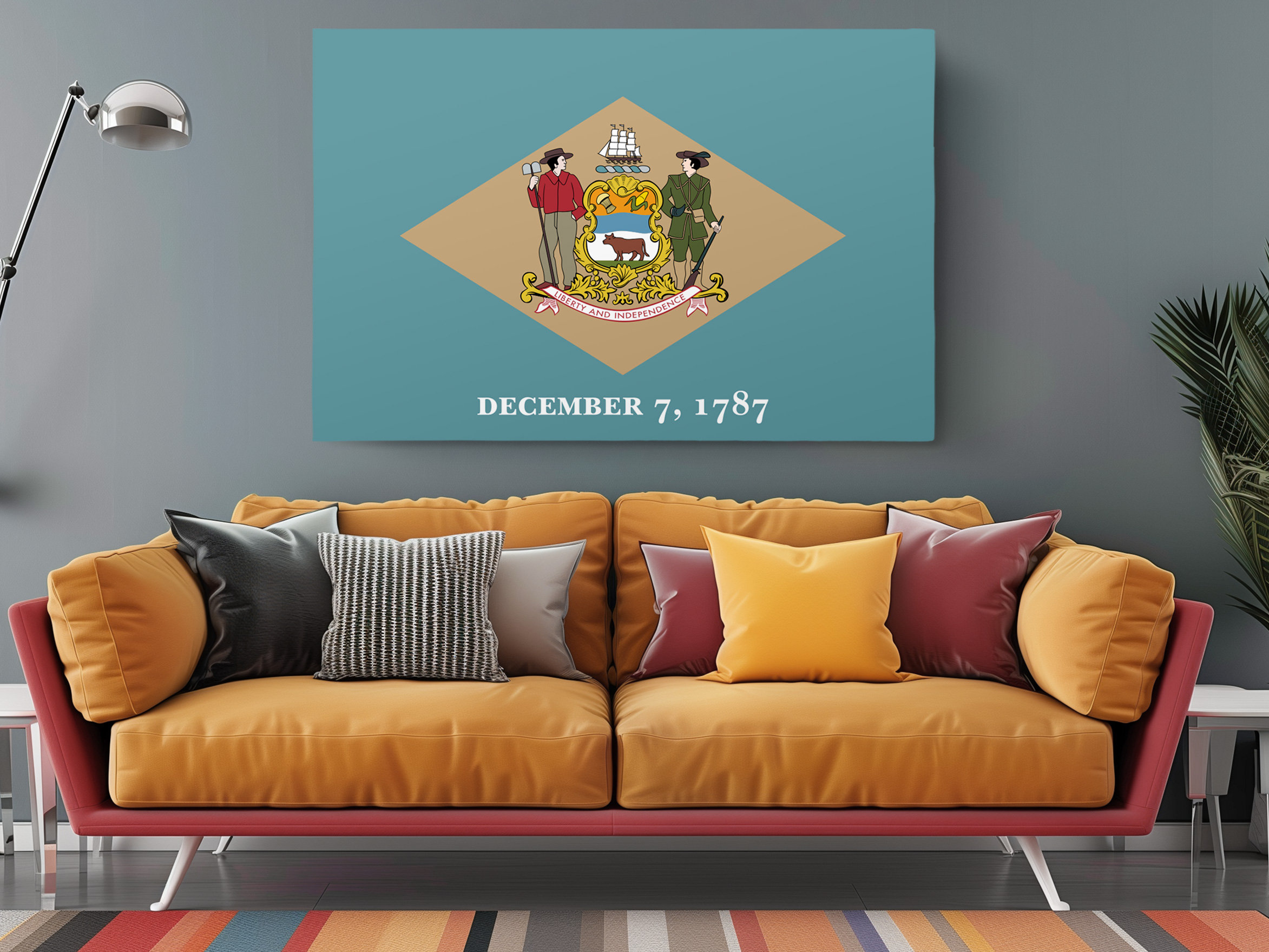 Red Barrel Studio® Delaware State Flag USA Flags - Wrapped Canvas ...