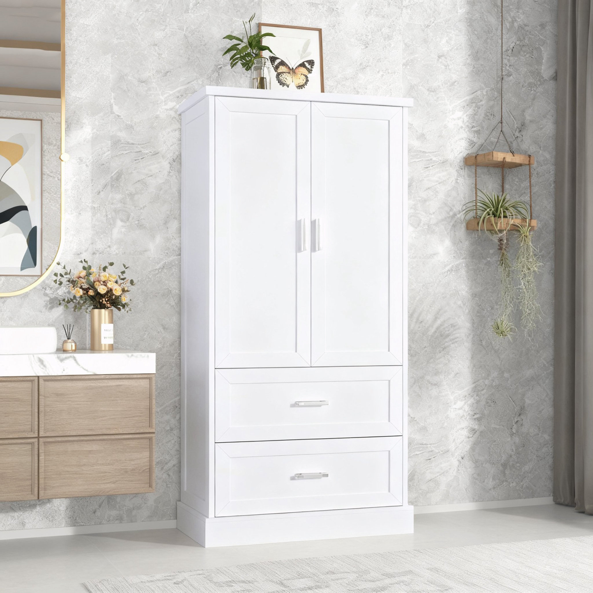Lark Manor Cabinet With Two Doors And Drawers - Wayfair Canada
