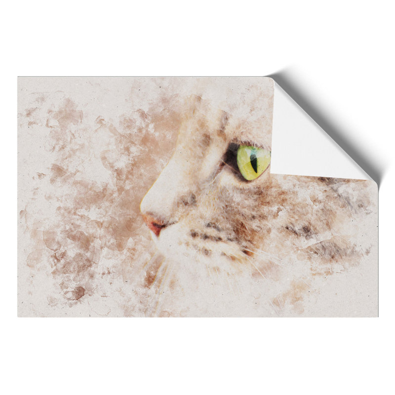 East Urban Home Portrait of a Cat Watercolour - Frameless Print ...