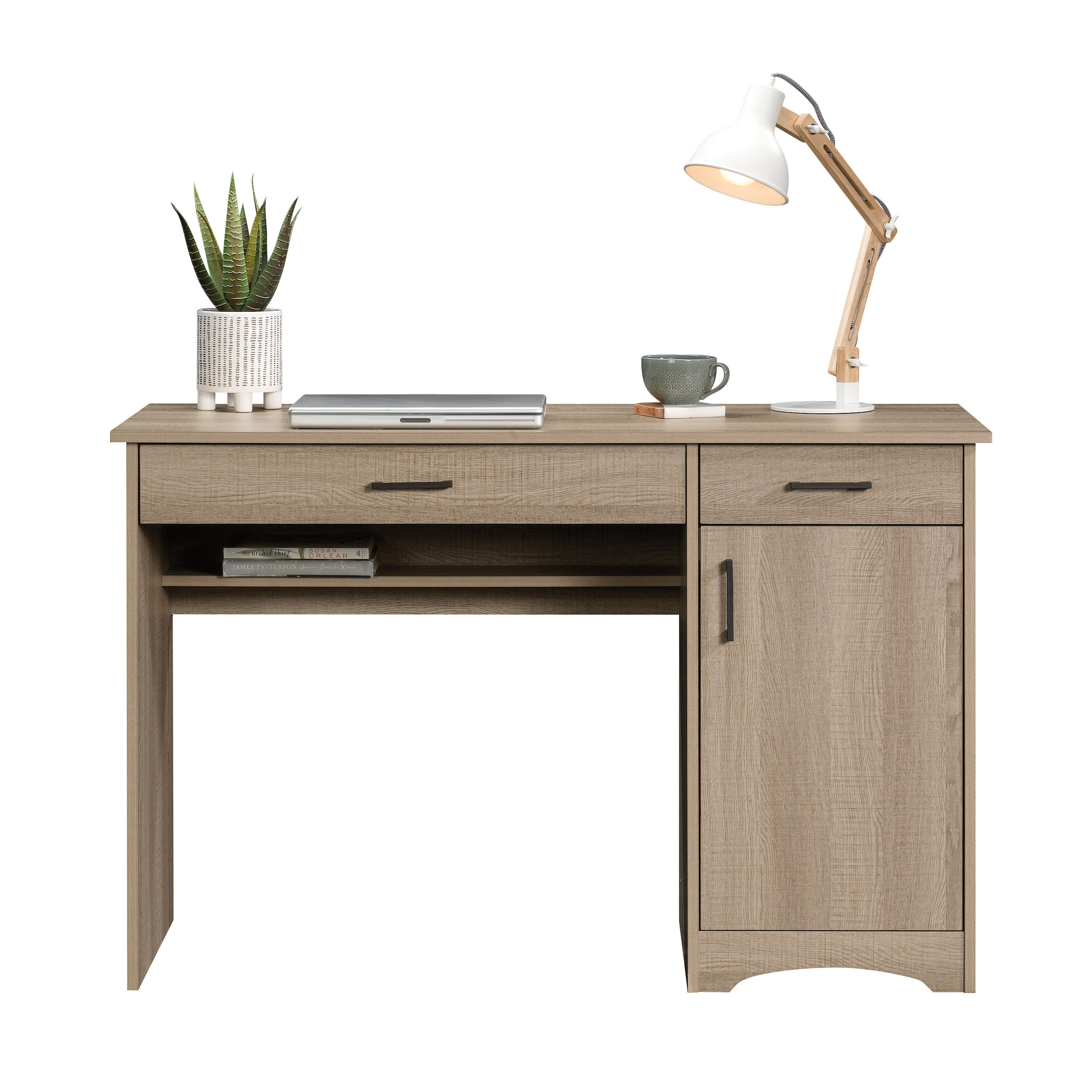 Ebern Designs Wood Computer Desk With Multifunctional Storage, Brown | Wayfair