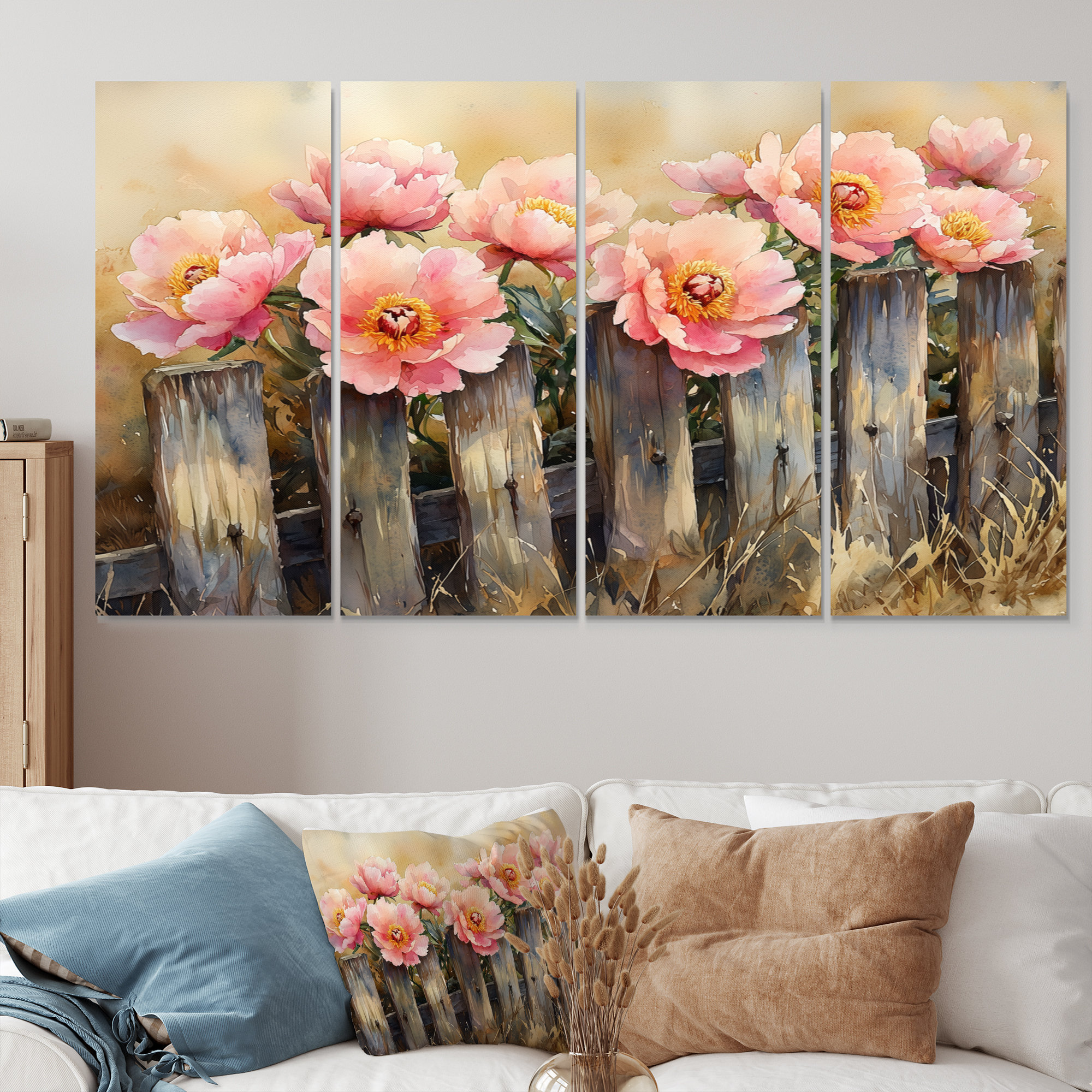 Winston Porter Farm Peonies By The RusticFence II - Peonies Wall Art ...