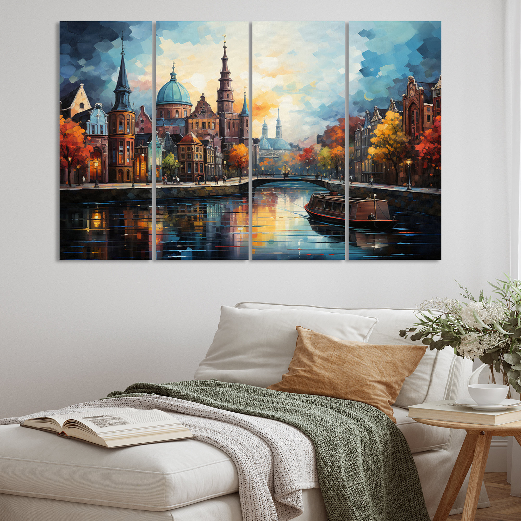 Design Art Colorful Netherlands City Of Canals I - Cityscapes Wall Art ...