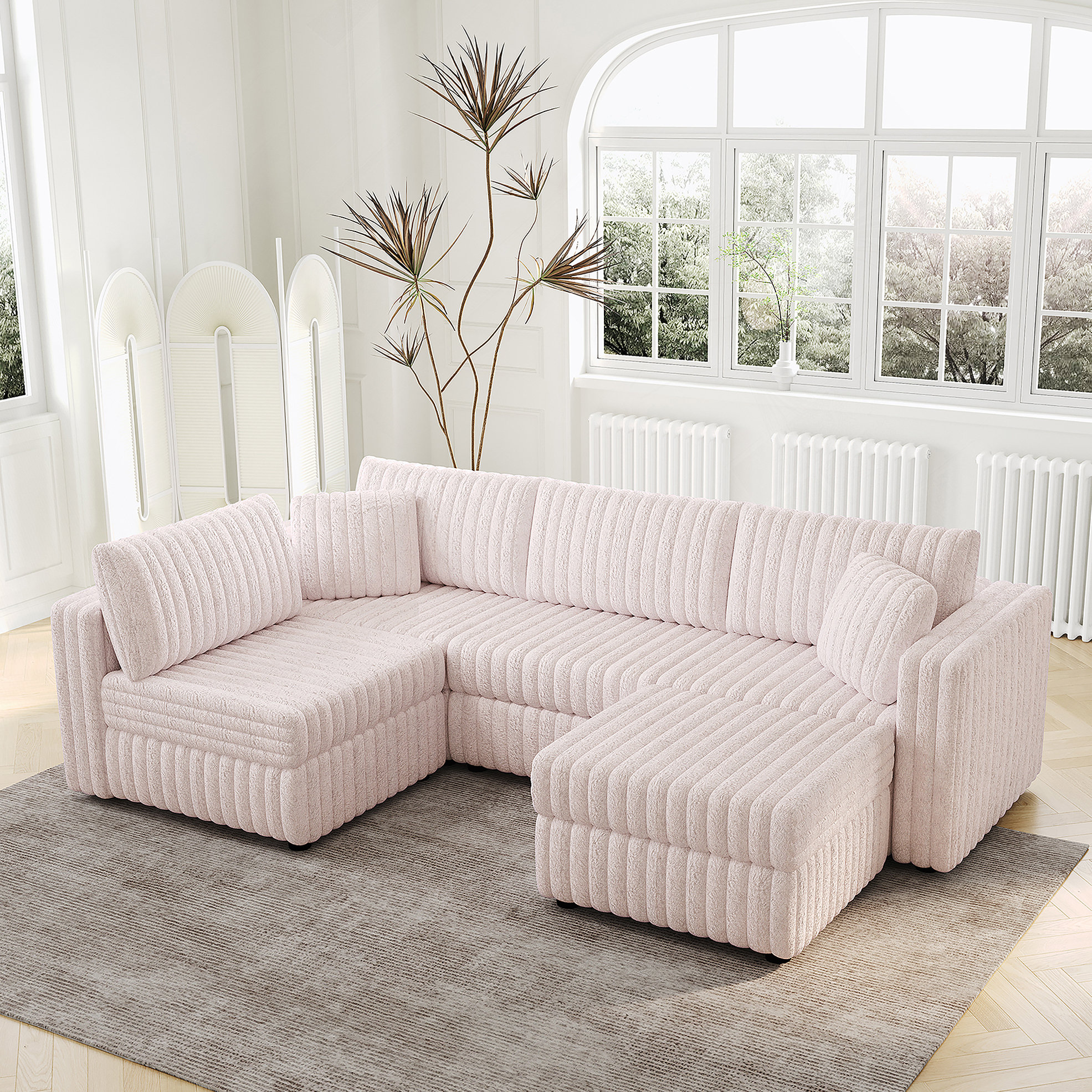 BOSTINS Comfortable Modular 4-Person Sofa With Hydraulic Lift And ...