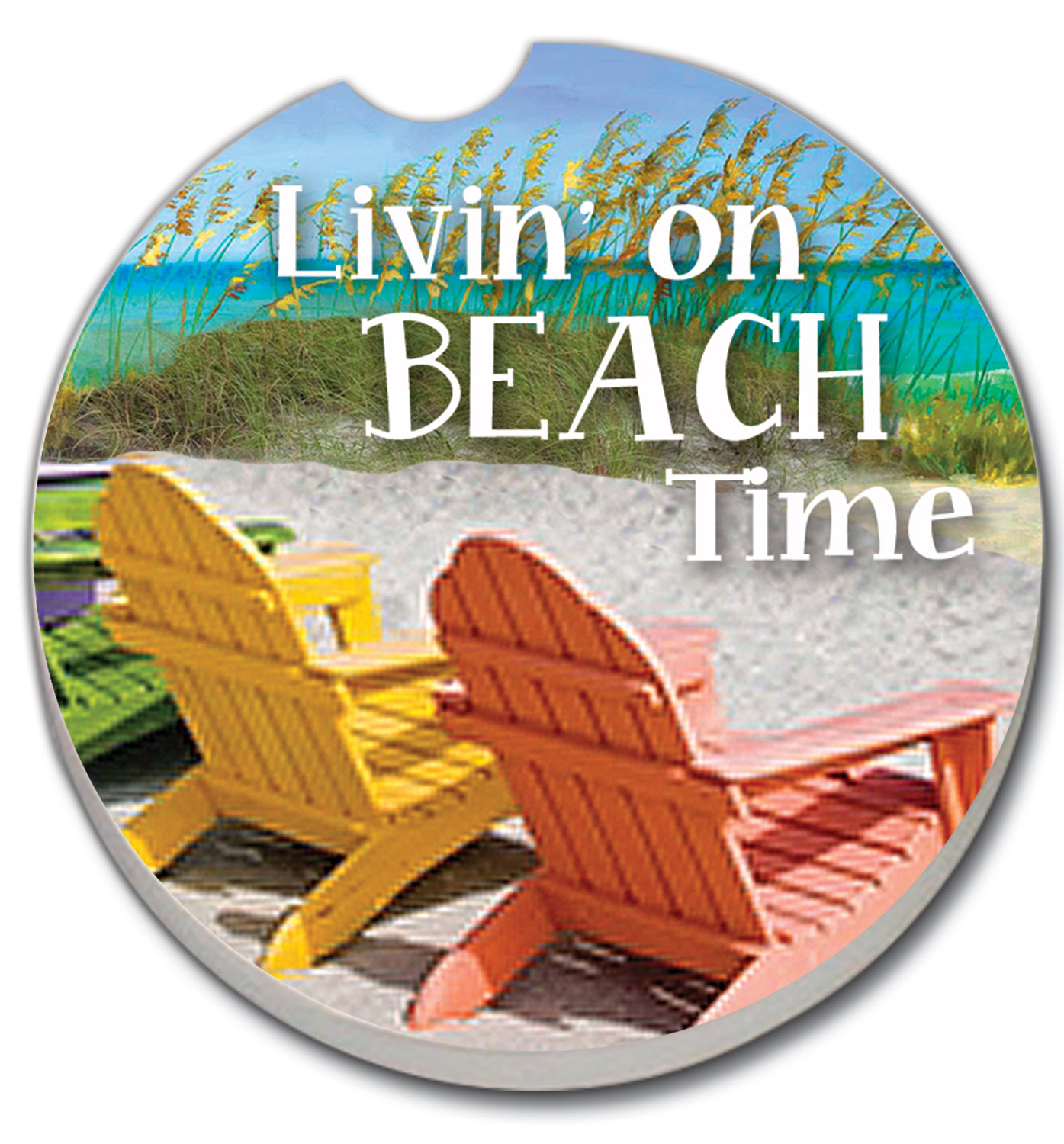 Highland Dunes On Beach Time Absorbent Stone Car Coaster | Wayfair