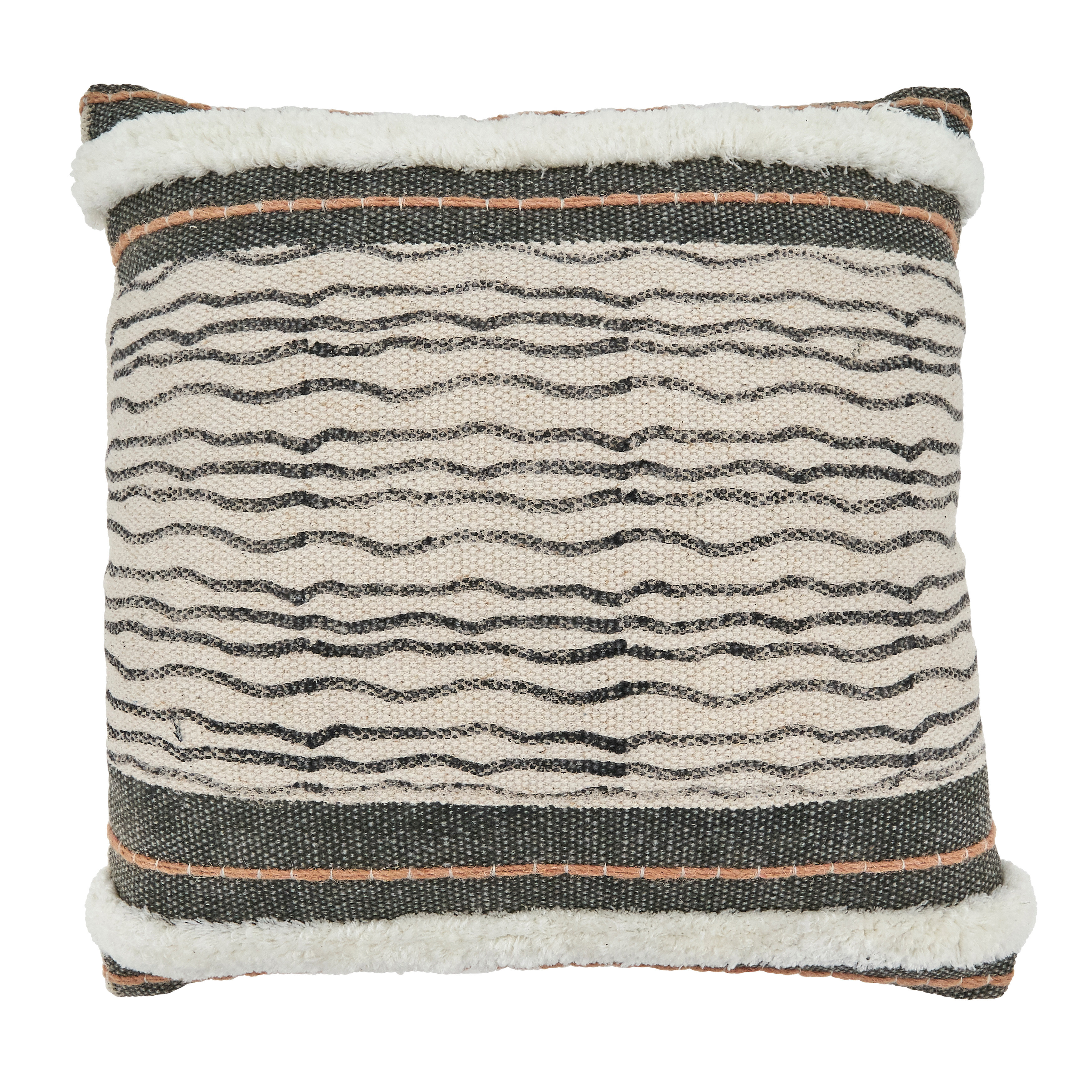 Saro Sadie Cotton Striped 20" Throw Pillow Cover | Wayfair