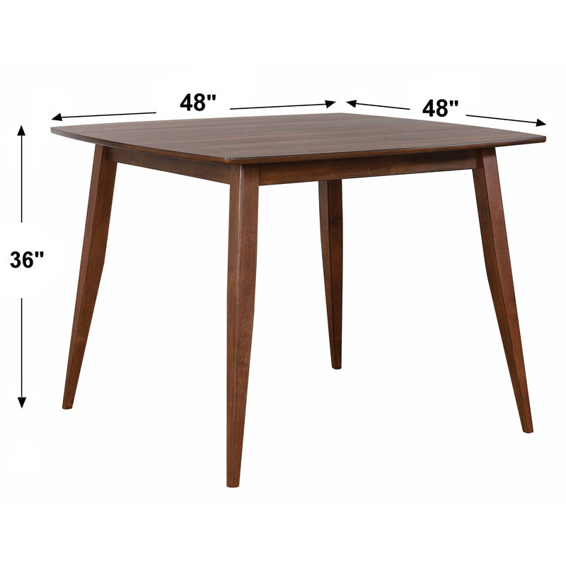 Corrigan Studio® Mid Century 48 In. Square Danish Walnut Wood Dining ...