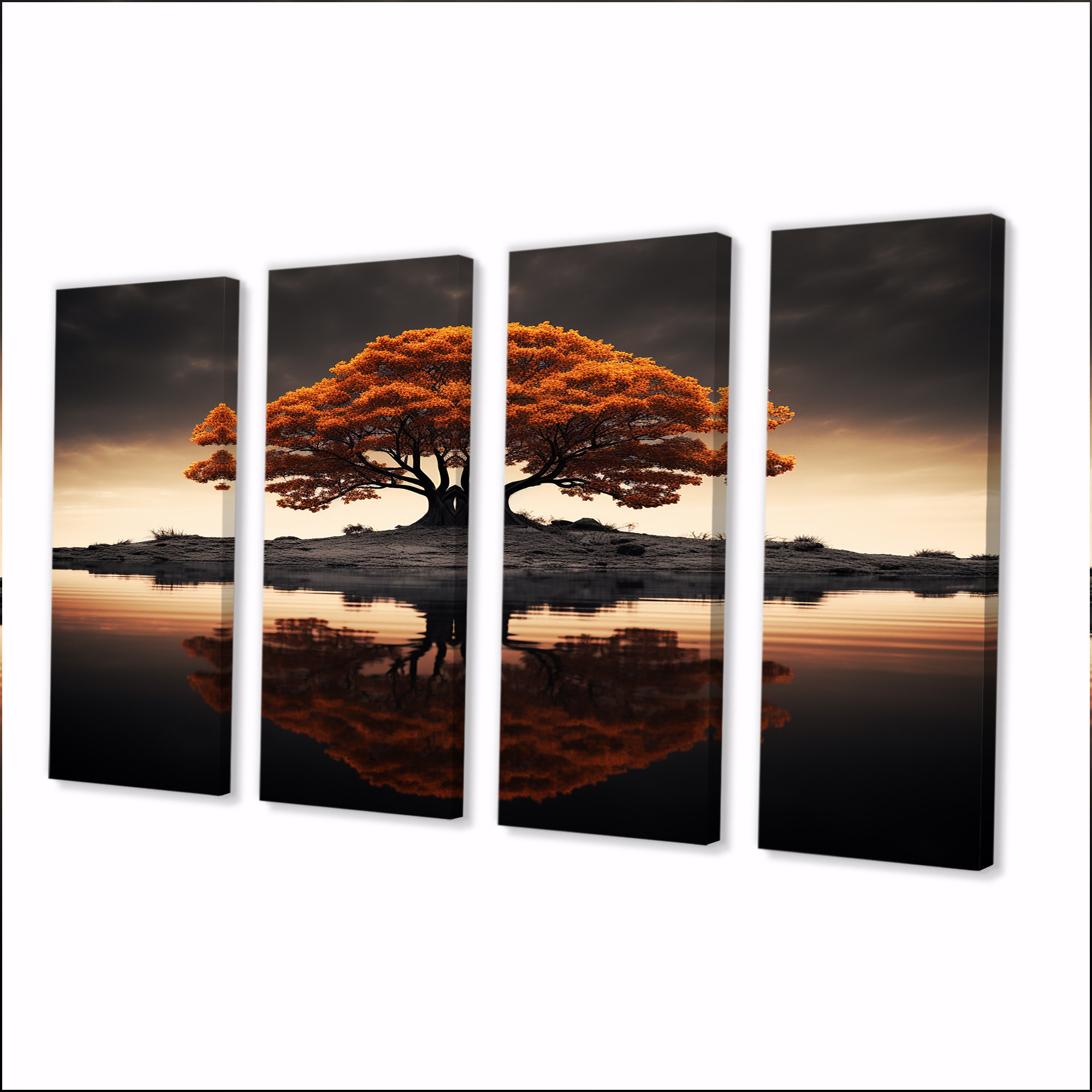 Millwood Pines Autumn Wisdom Tree In The Middle Of The Lake - Tree Oak ...