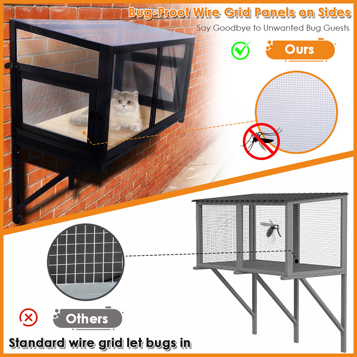 Tucker Murphy Pet™ Cat Window Box Window Catio Enclosure | Wayfair