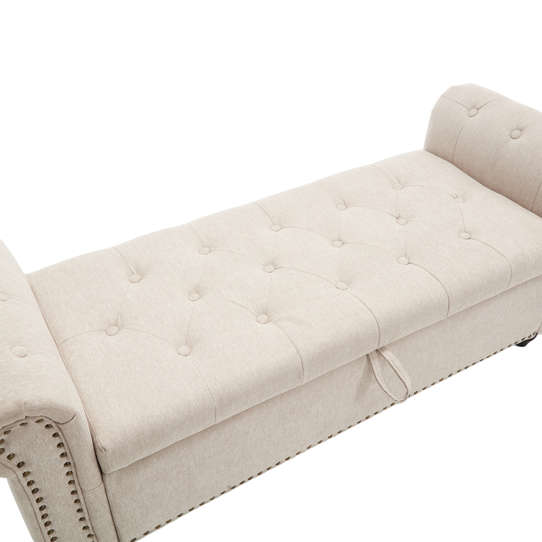 Red Barrel Studio® Storage Bench. Button . Linen Upholstered. Fits ...