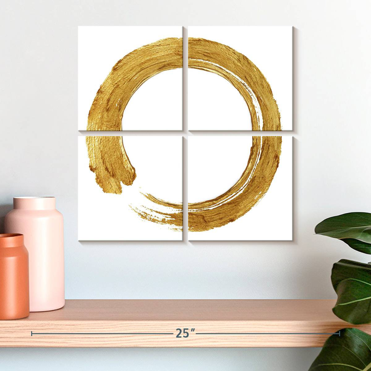 Wade Logan® Avery Gold Zen Circle On White I | Wayfair