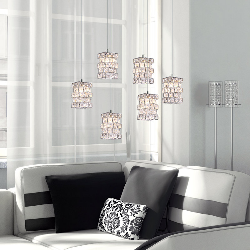Mercer41 Tidwell 6-Light Cluster Square Pendant | Wayfair