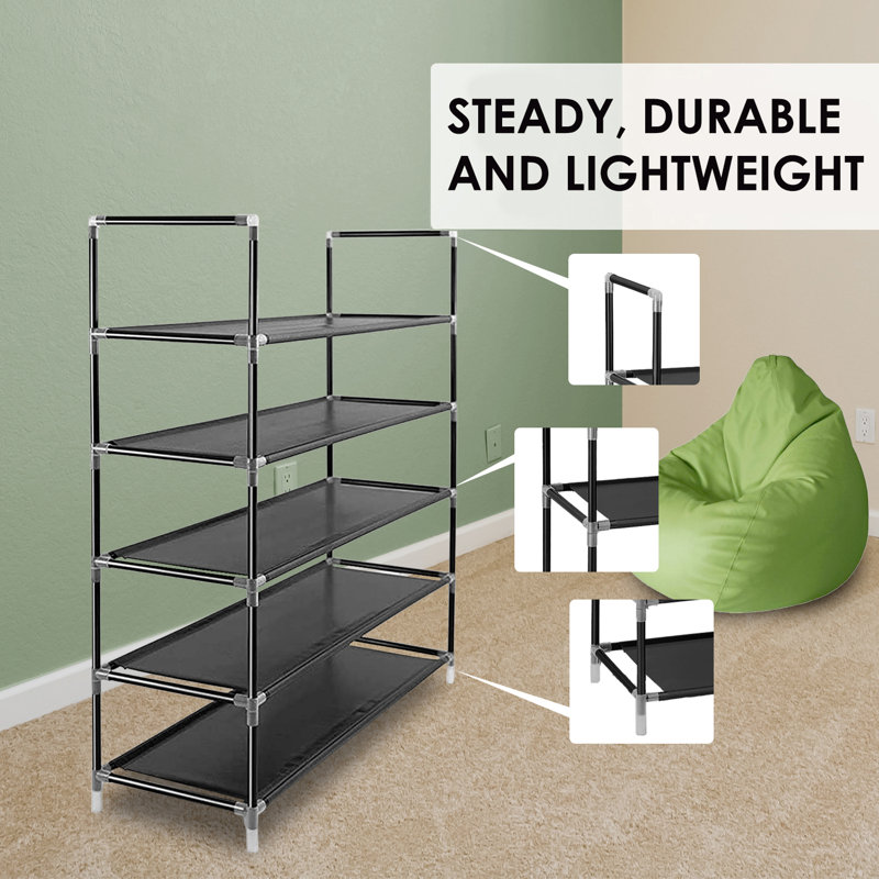 Rebrilliant 15 Pair Stackable Shoe Rack | Wayfair