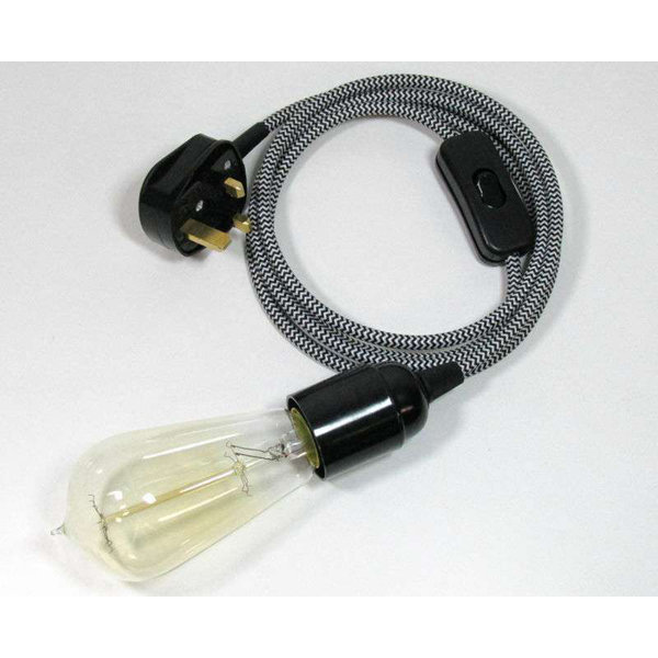 Symple Stuff Plug in Pendant Lighting Fitting Kit, E27 Lamp Holder 4m ...