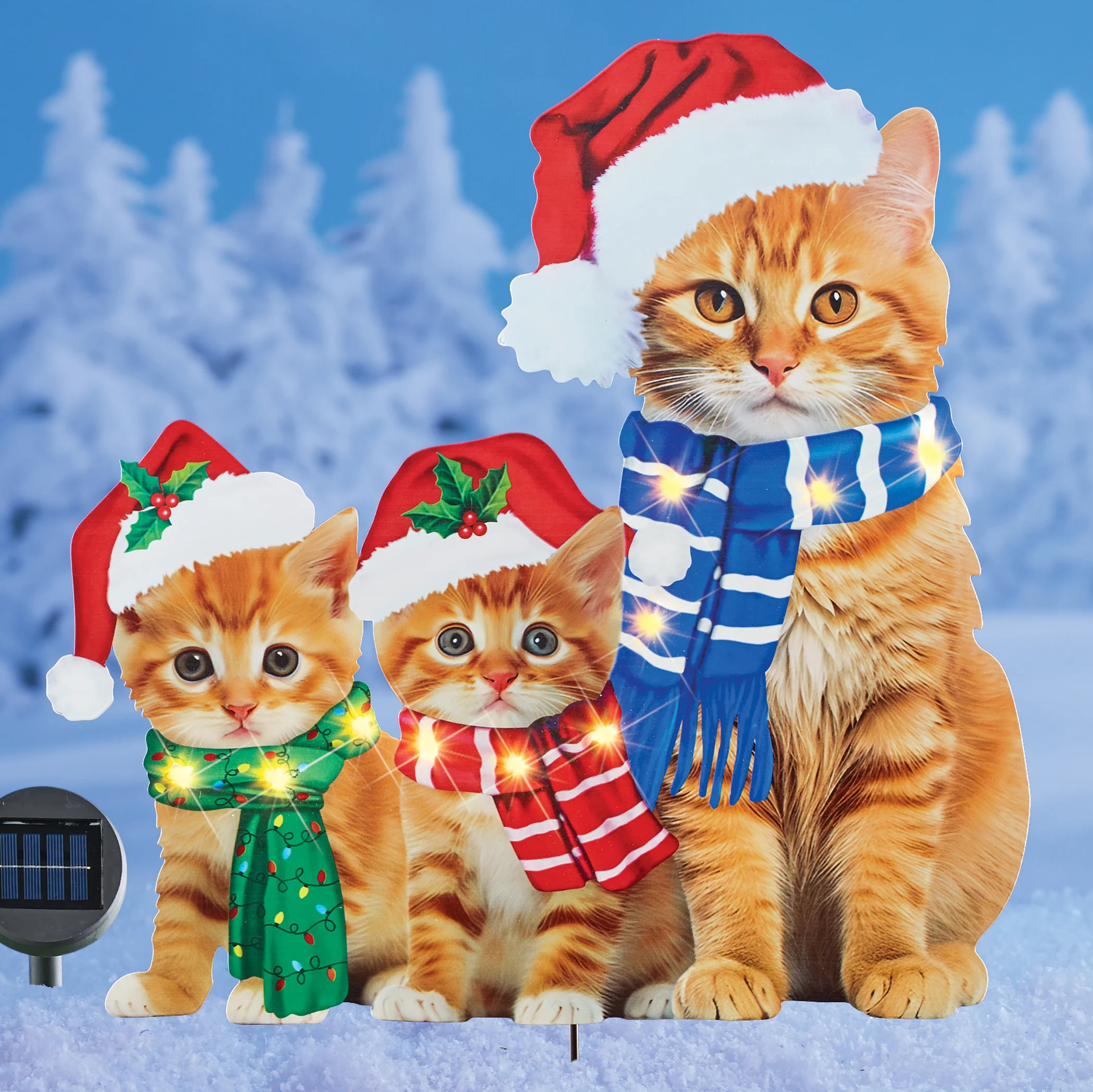 Ophelia & Co. Piquet de chat de Noël à énergie solaire à DEL - Wayfair ...