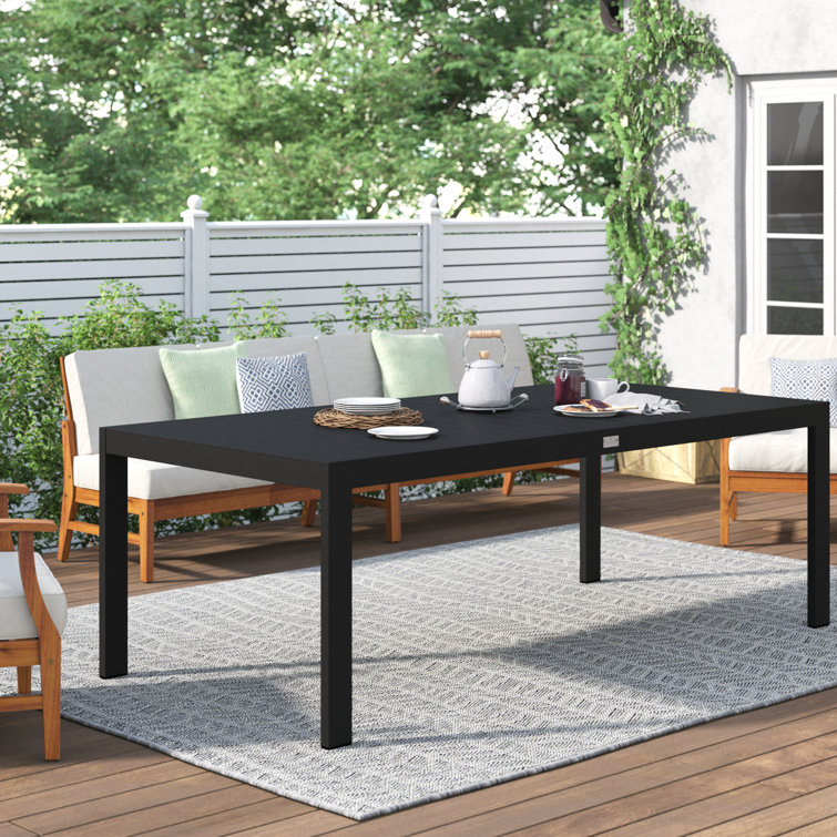 Wade Logan® Braxdyn Rectangular Metal Outdoor Dining Table & Reviews ...