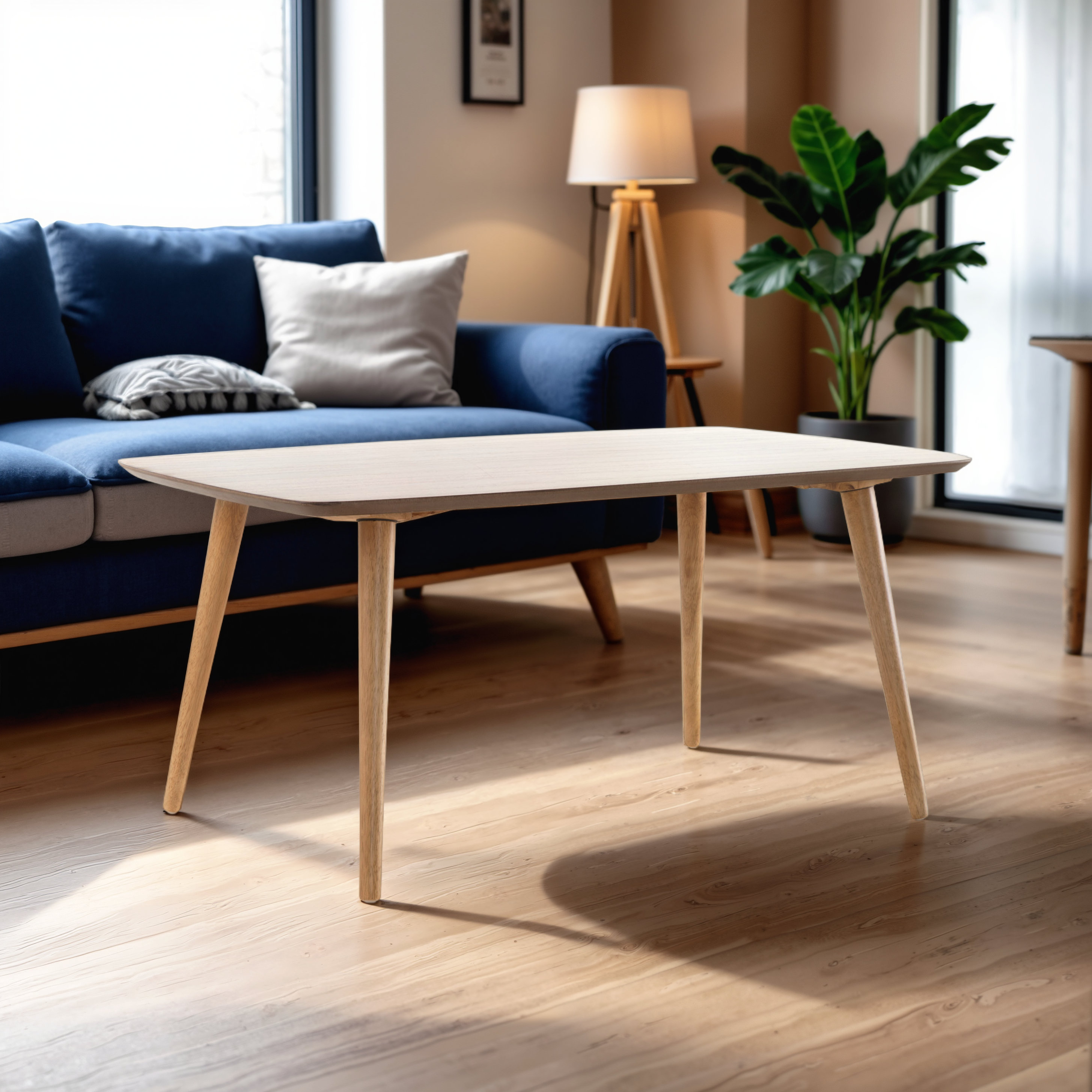 George Oliver Mid-Century Modern Coffee Table with Mindi Veneer Finish ...