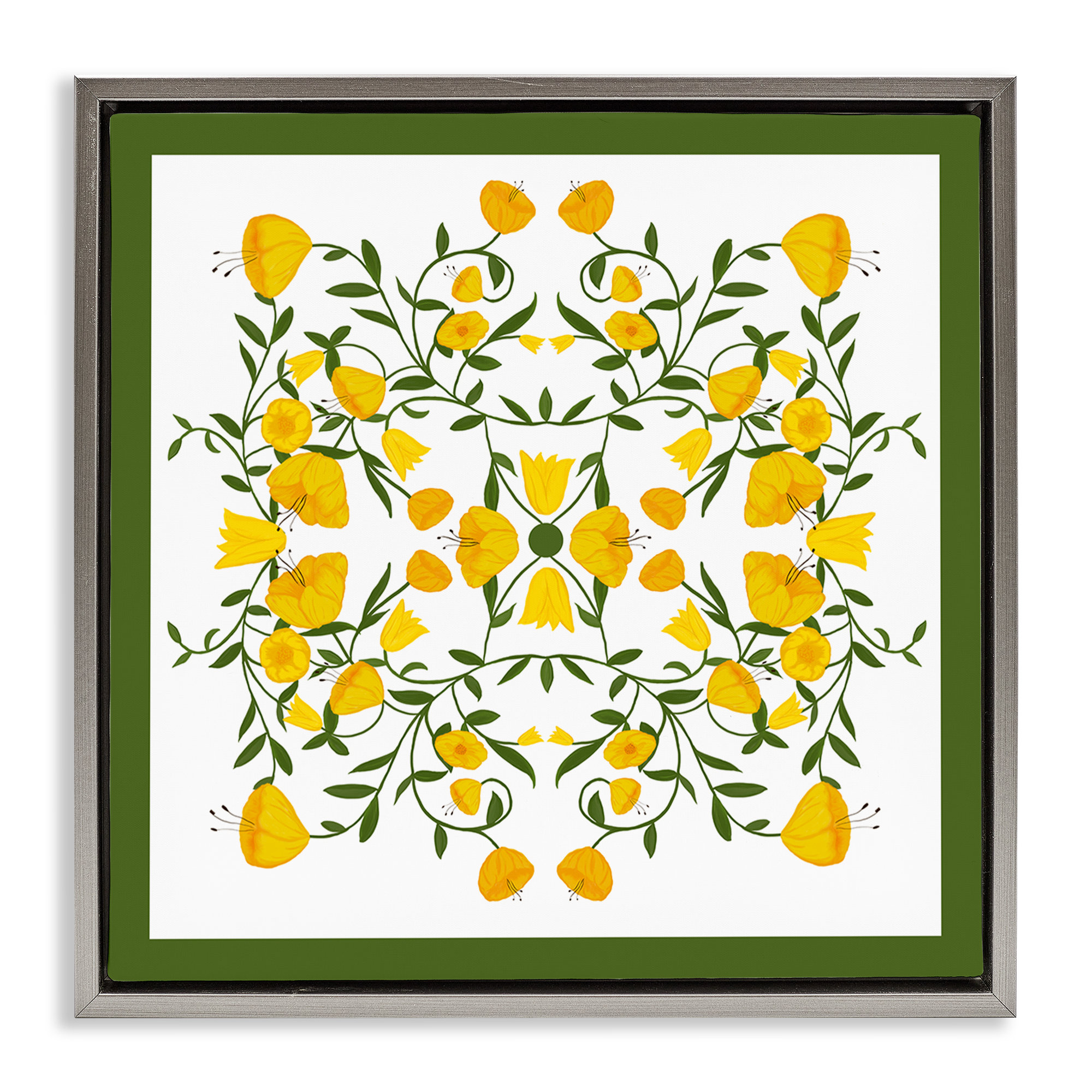 Lark Manor™ Golden Blooms Symmetry Canvas Wall Art by Michelle Ingari ...