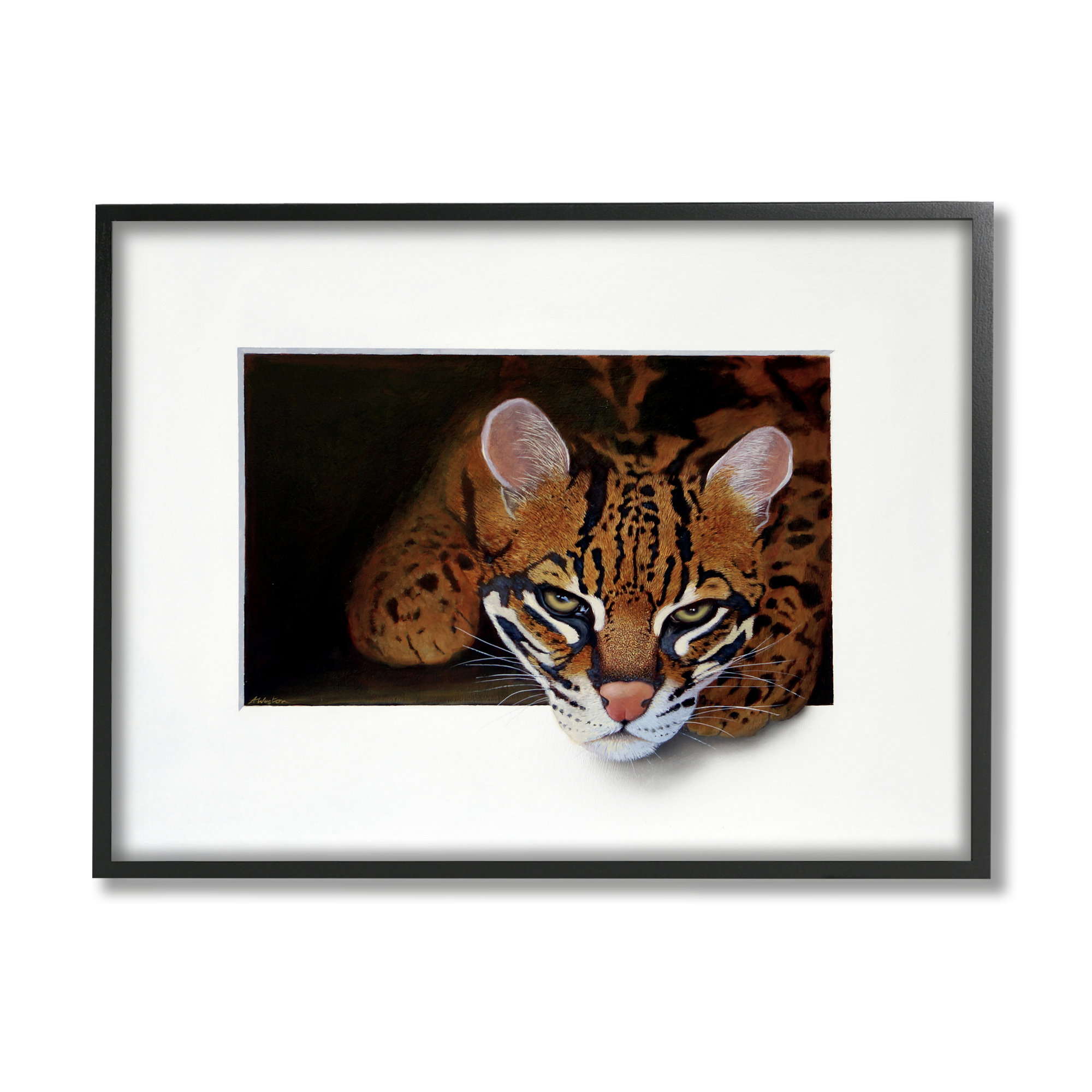 Stupell Industries Menacing Cheetah Glaring Jungle Cat Obscure Painting ...