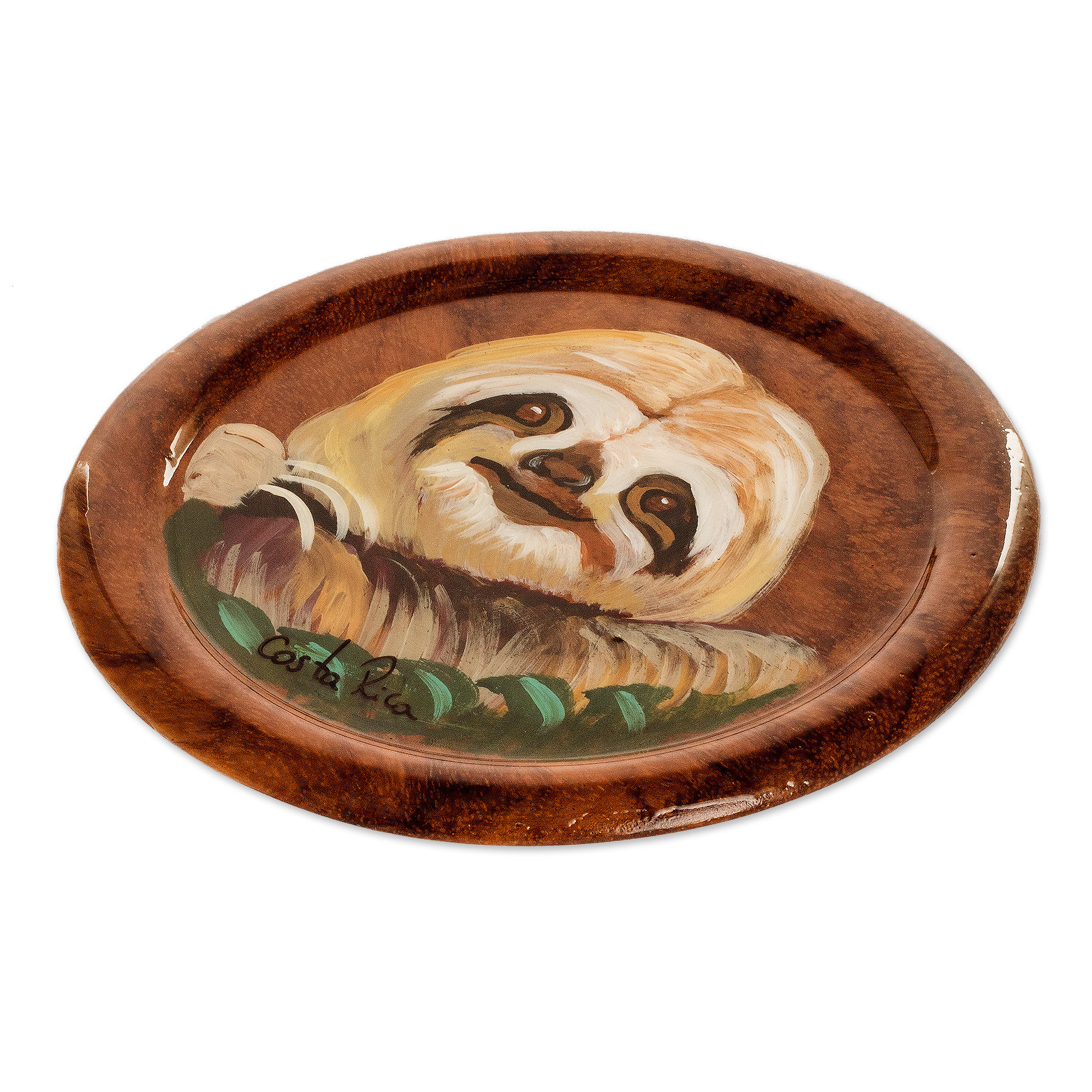 Trinx Handmade Baby Sloth Decorative Wood Plate | Wayfair
