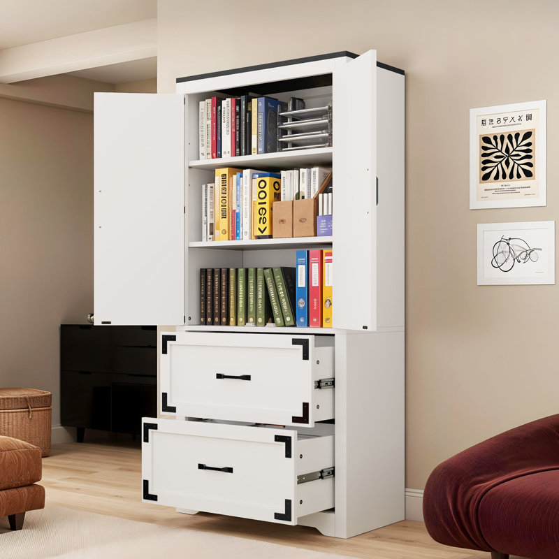 August Grove® Rustic Farmhouse Filing Cabinet with Adjustable Shelves ...