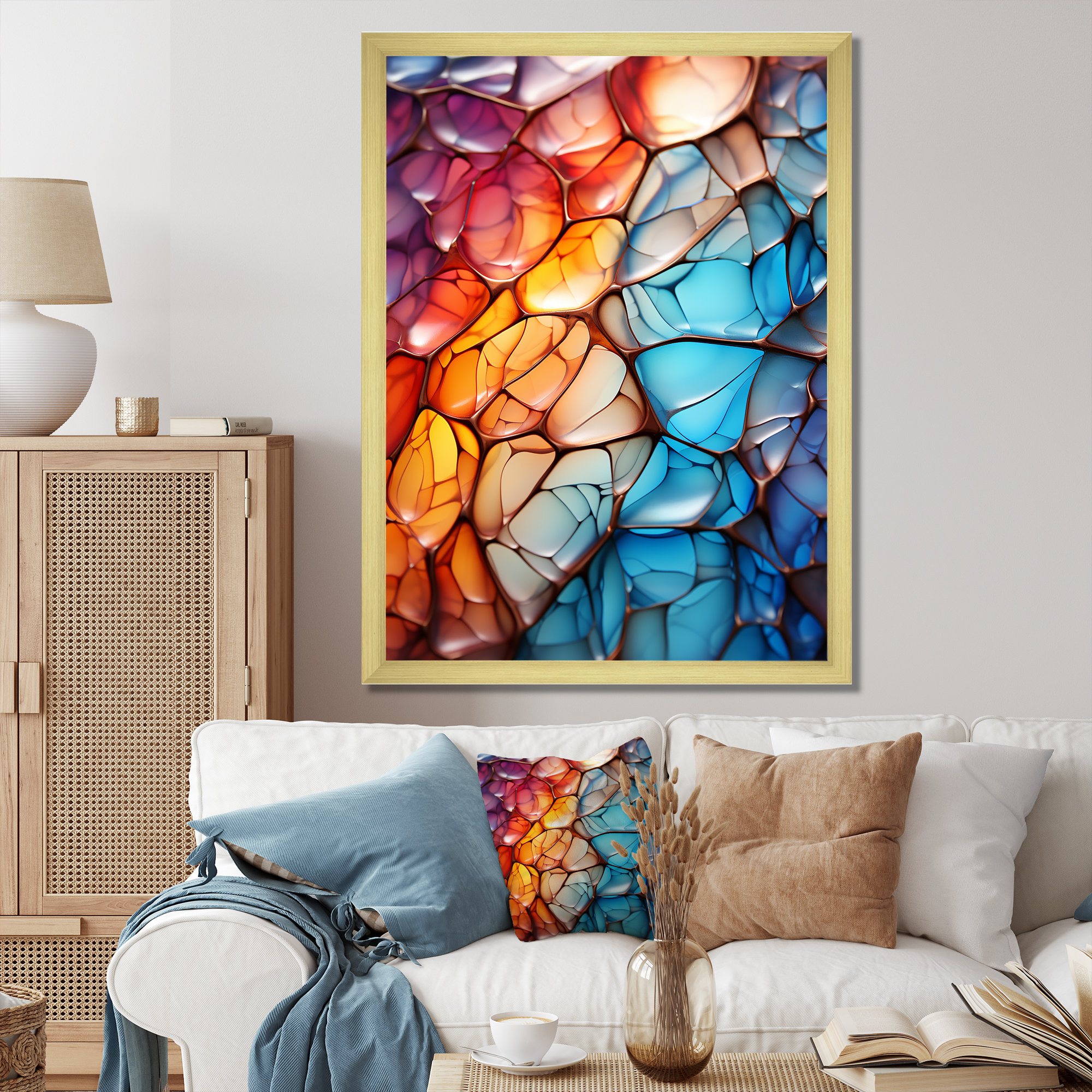 Wrought Studio™ Opalescent Abstract Fractal Glass Relief III - Fractal ...