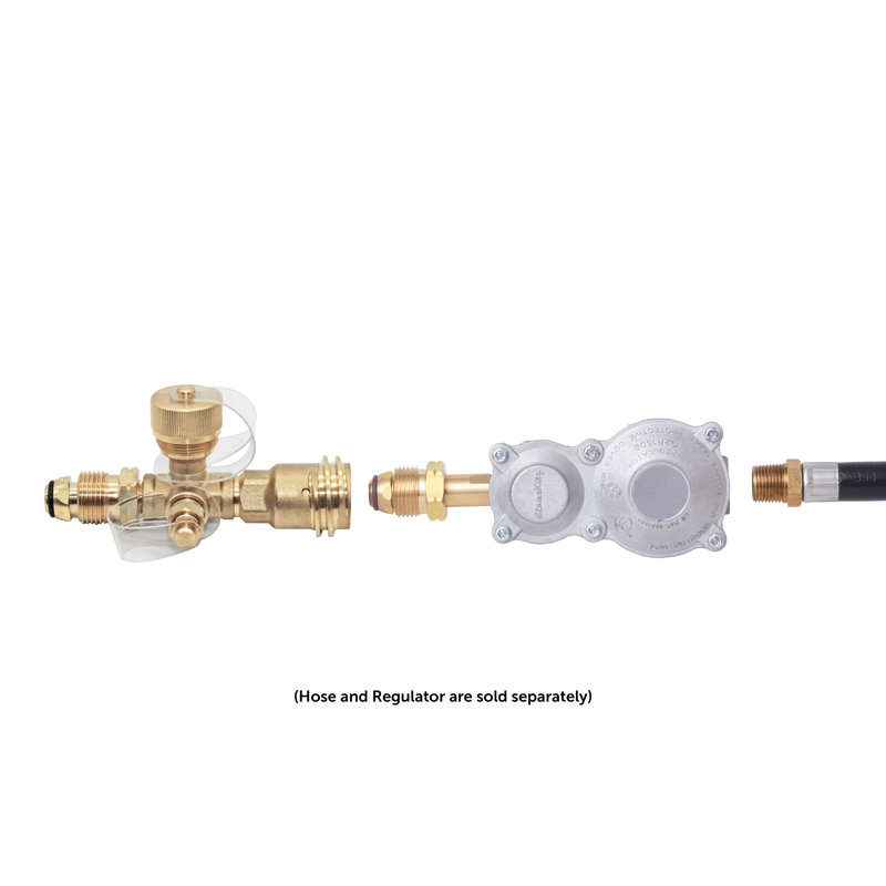 Flame King 4-Port Tee Propane Adapter POL Inlet 1/4 Inverted Female ...