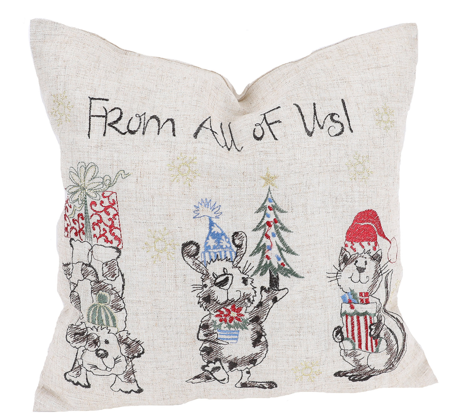 Manor Luxe Animal's Fun Holiday Party Throw Pillow | Wayfair