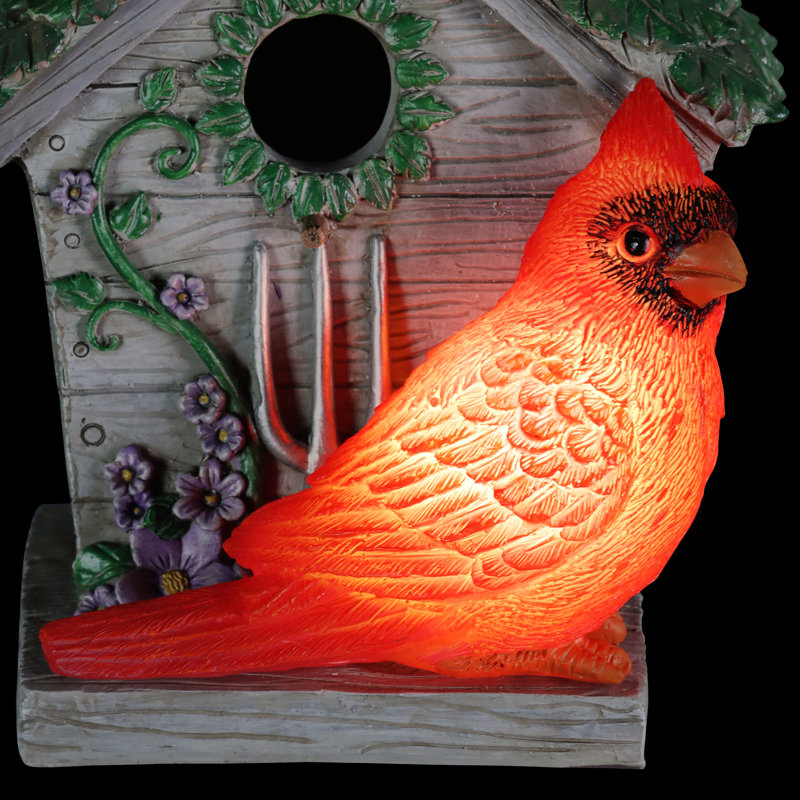 Exhart Solar Cardinal Hanging Bird House, 6 by 8 Inches & Reviews | Wayfair