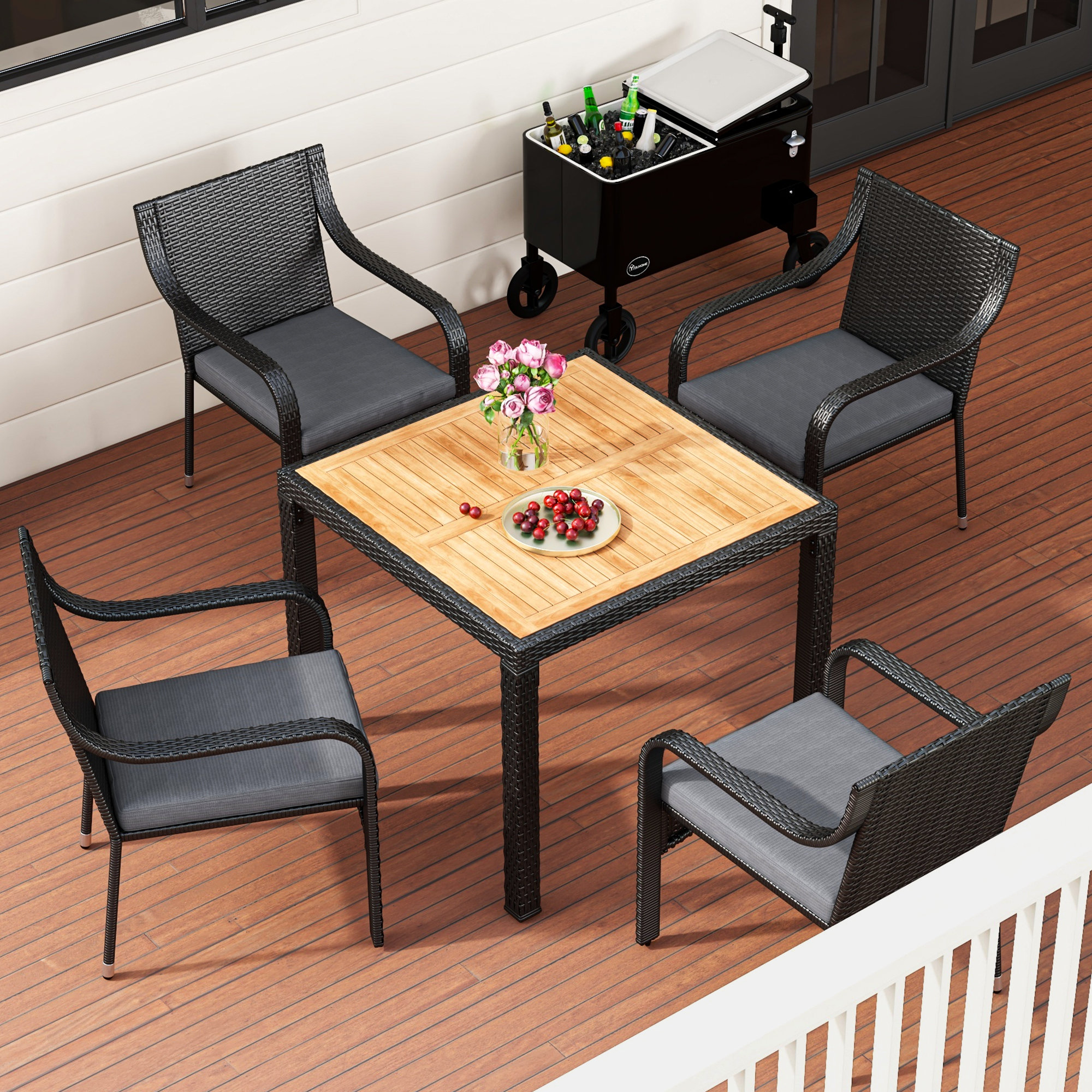 Red Barrel Studio® 5-Piece Square Patio Dining Set | Wayfair