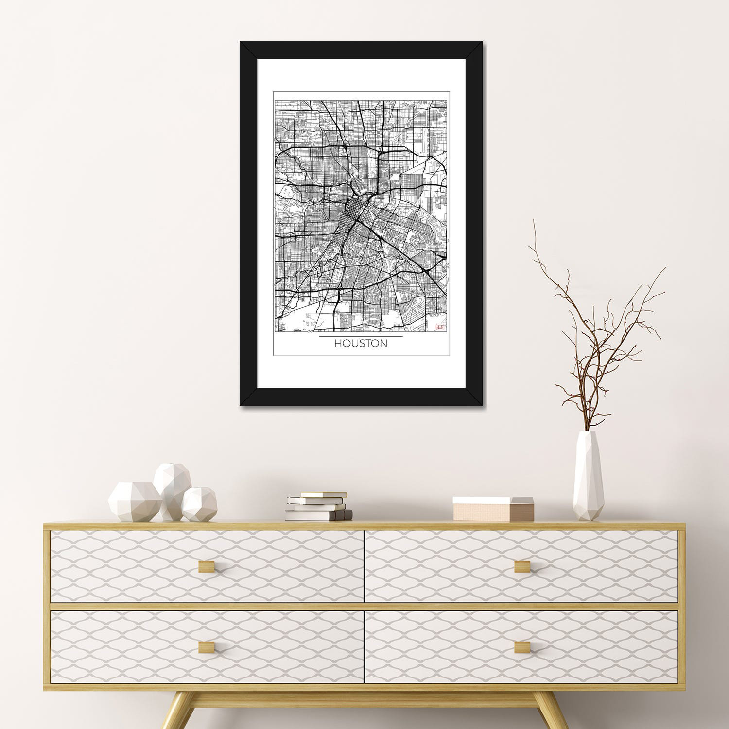 East Urban Home Houston Minimal Urban Blueprint Map by Hubert Roguski ...