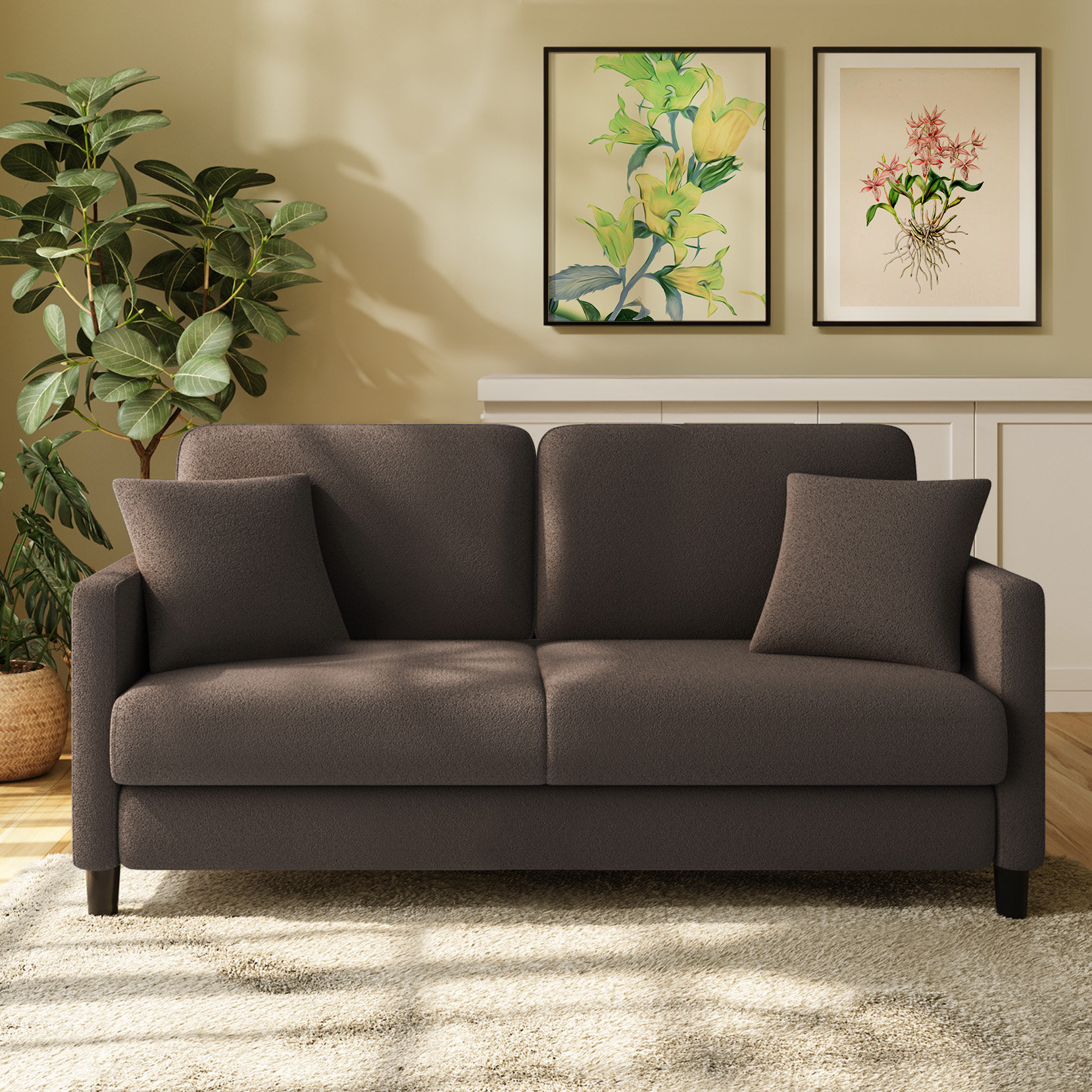 Ebern Designs Giavonnie 65'' Upholstered Loveseat, Teddy Sofa Couch ...