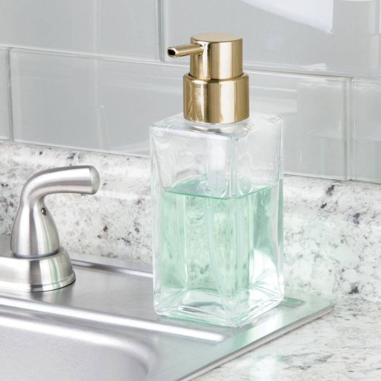 mDesign Square Glass Refillable Soap Dispenser Pump, 2 Pack | Wayfair