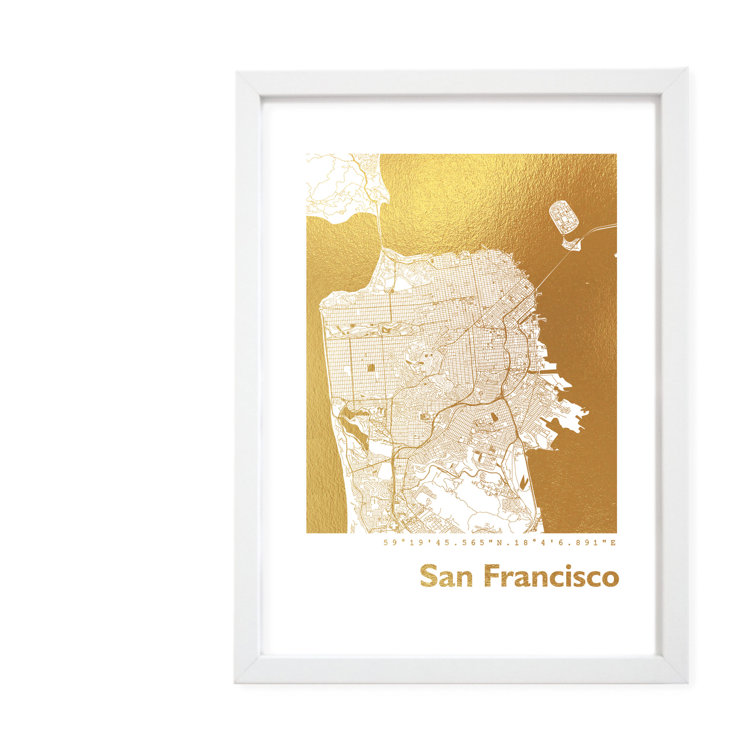 Brayden Studio San Francisco Map - Single Picture Frame Print | Wayfair ...