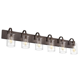 Breakwater Bay 6-Light Dimmable Vanity Light Farmhouse Clear Glass ...