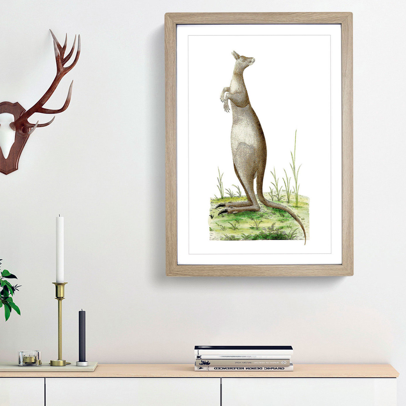 East Urban Home Great Kangaroo by George Shaw - Picture Frame Painting ...