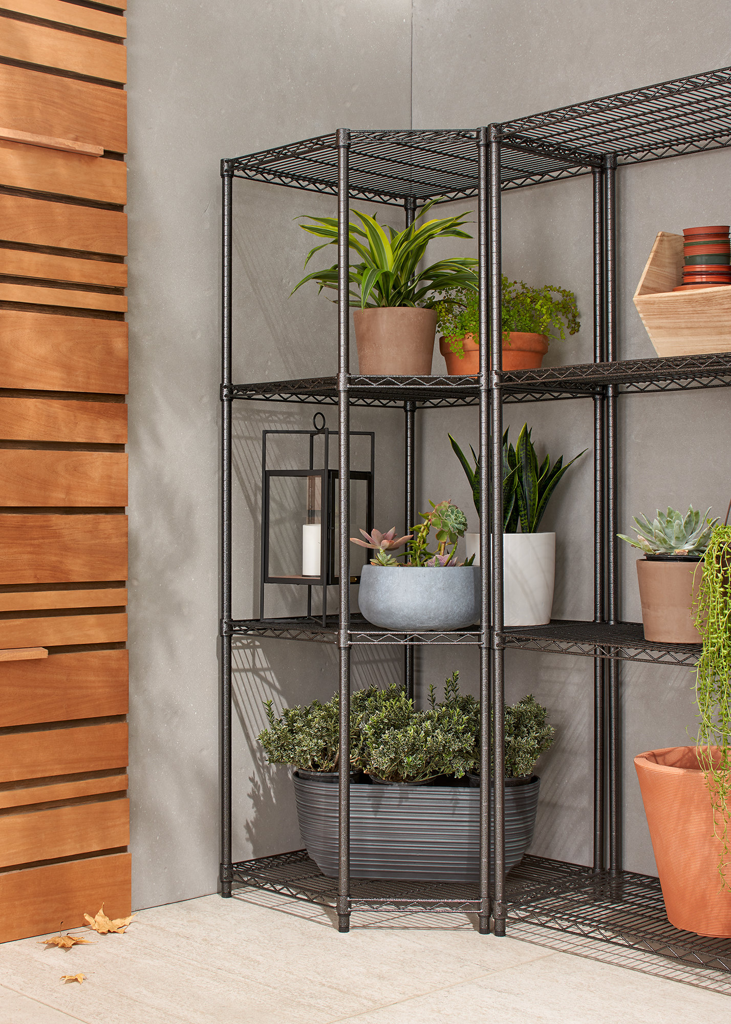 TRINITY PRO Black 4-Tier NSF Corner Steel Wire Garage Storage Shelving ...