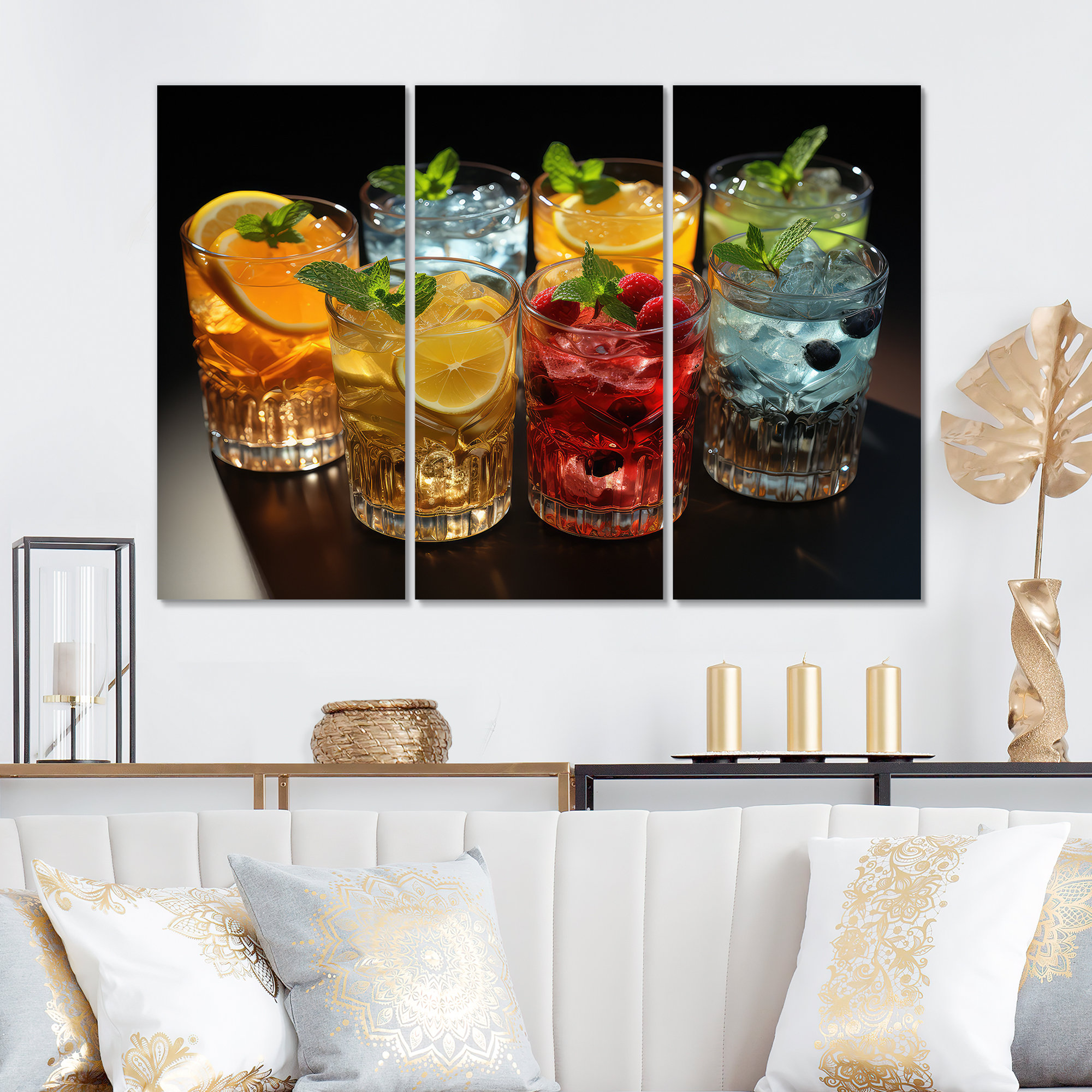 Design Art Colorful Cocktail Drinks II - Food & Beverage Metal Wall ...