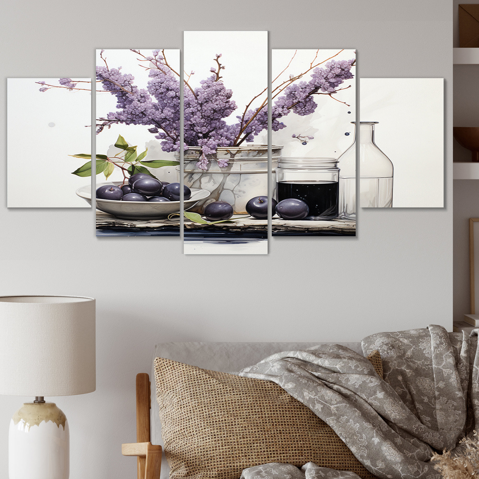 Lark Manor™ Purple Beige Minimalism Balance And Contrast Pottery ...