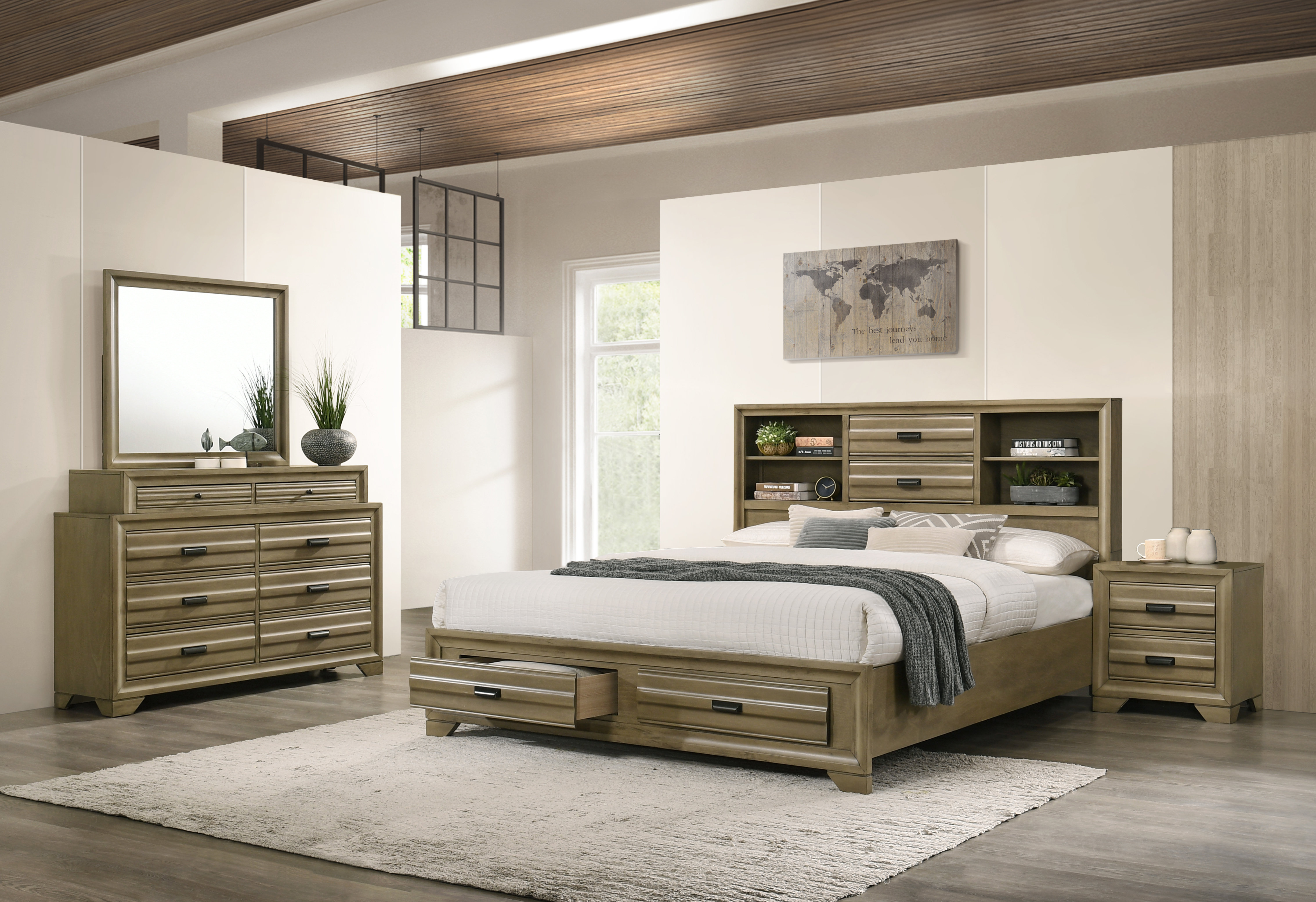 Loon Peak® Dwain Solid Wood Platform 4 Piece Bedroom Set & Reviews ...