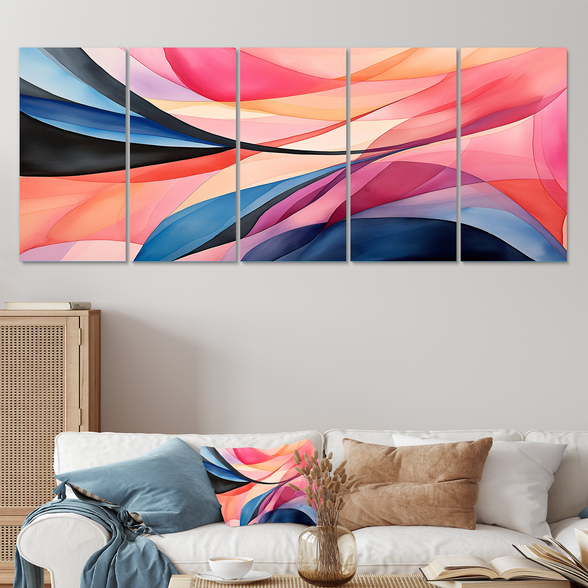 Ivy Bronx Geometric Soft Colors Patterns V - Abstract Geometric 5 Piece ...