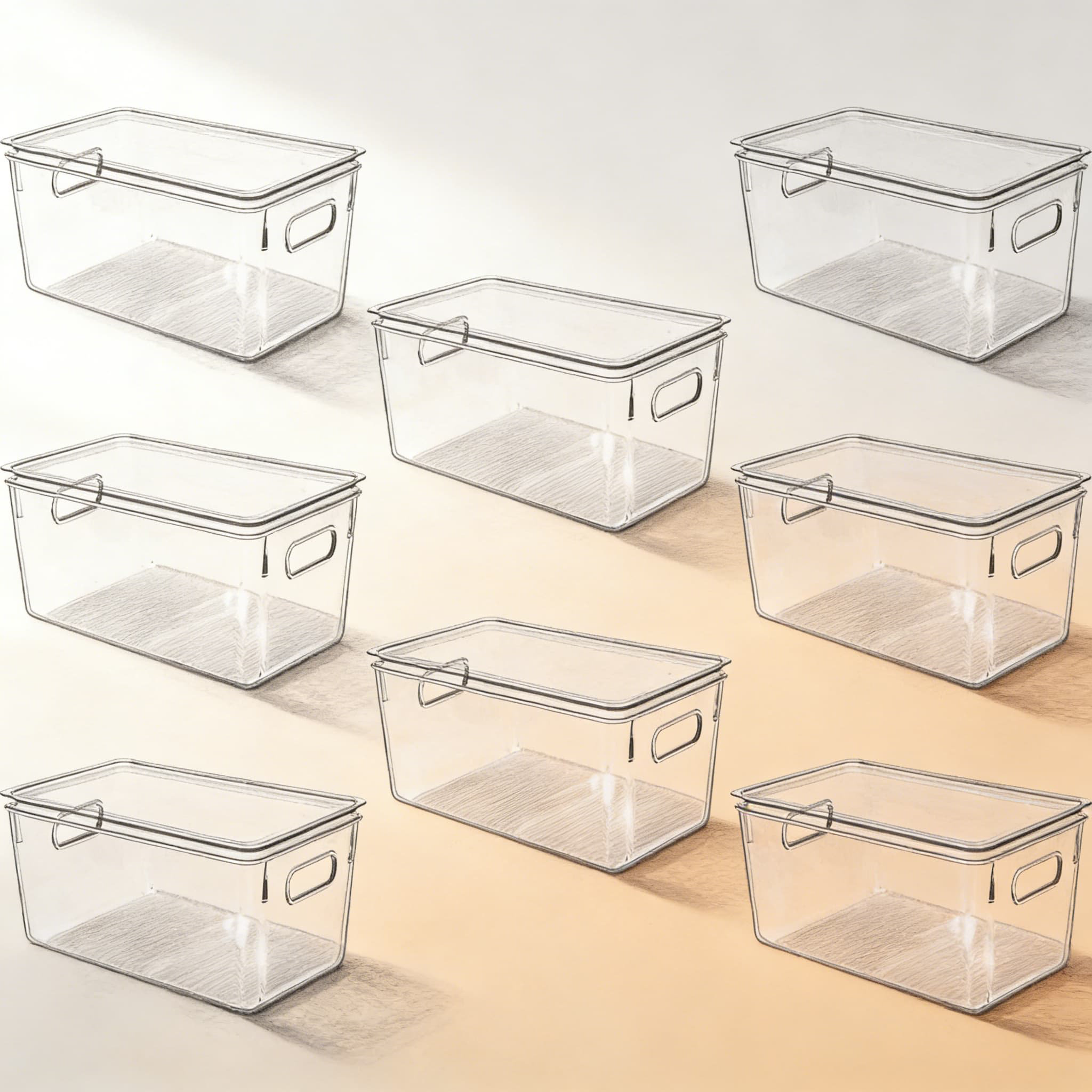 Inbox Zero Clear Plastic Storage Bins With Lids, Stackable Organizer ...