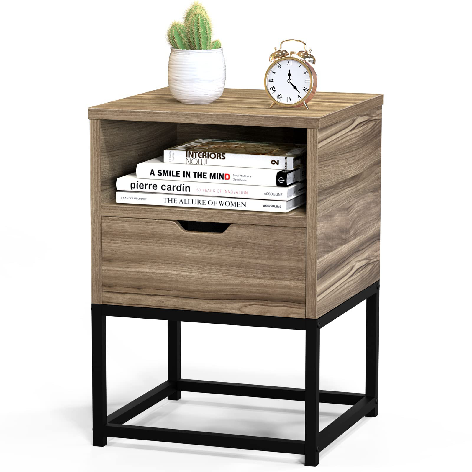 17 Stories Nightstand Bedside Table End Table with Drawer and Storage ...