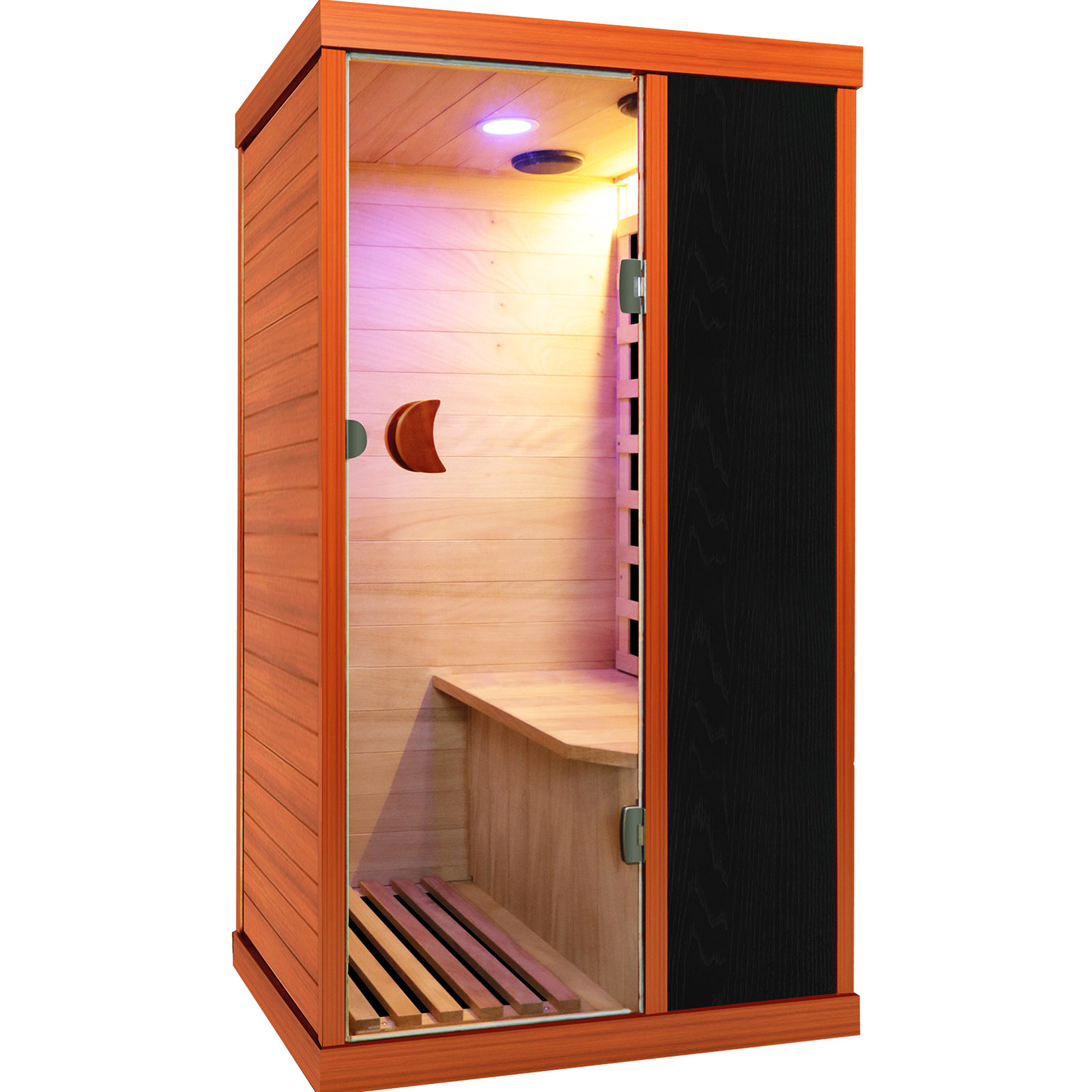 OUTEXER Far Infrared Sauna Okoume Wood 800W Indoor Sauna For 1 Person with Bluetooth | Wayfair