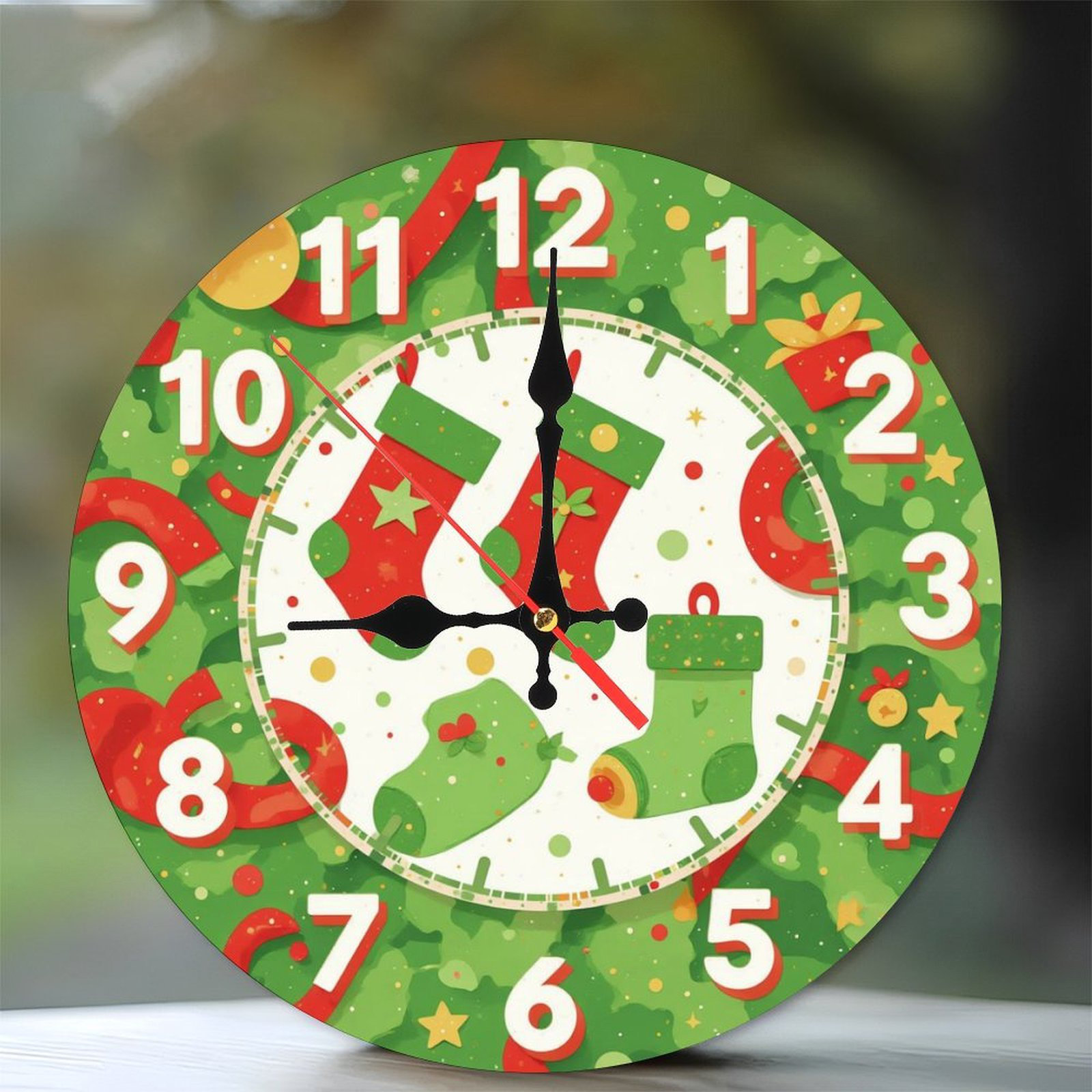 Ophelia & Co. Christmas-Clock-Face-With-Holiday-Stockings | Wayfair