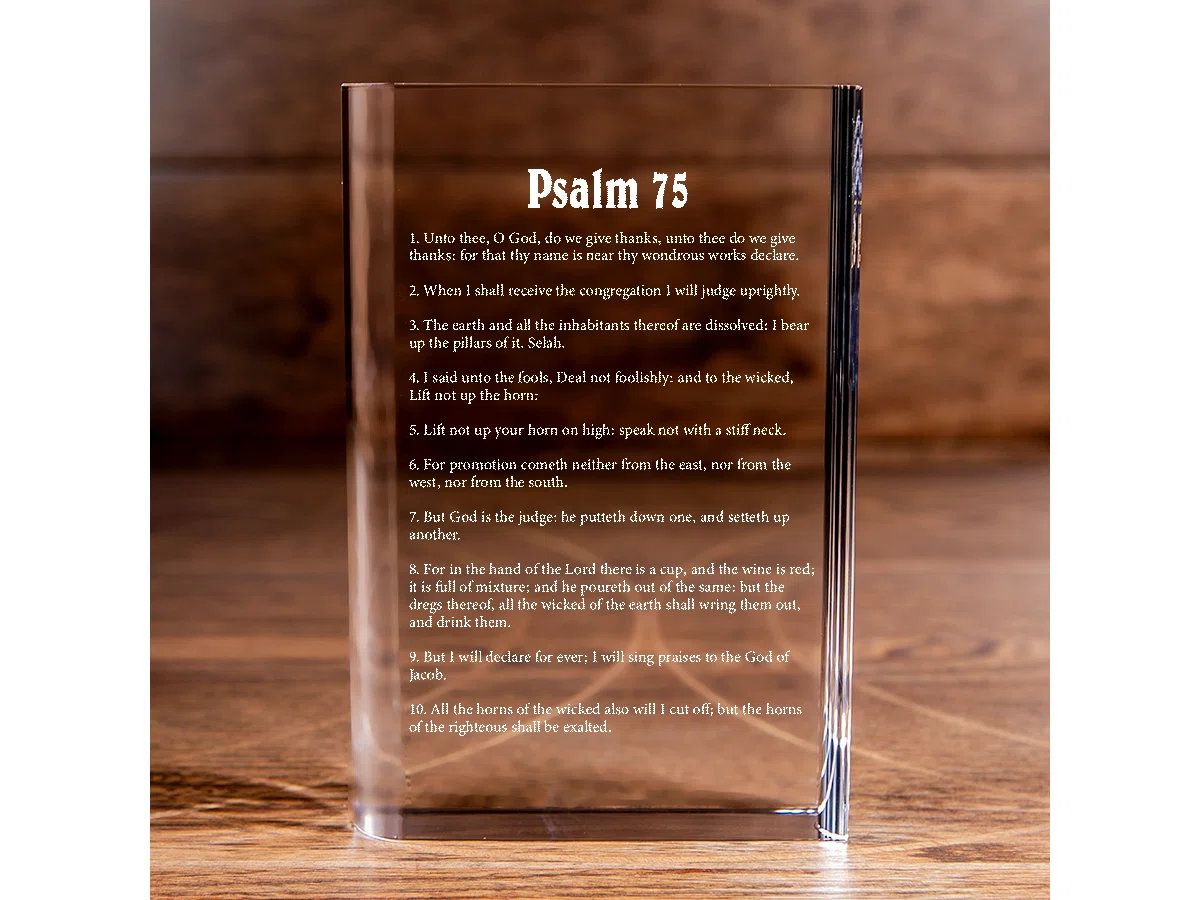 Trinx Psalm 75 Laser Engraved Crystal Book - Elegant Religious for ...