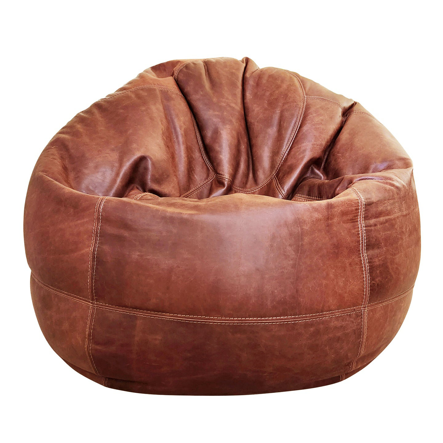 Luxe Loungers The Pear-Genuine Leather Bean Bag | Wayfair