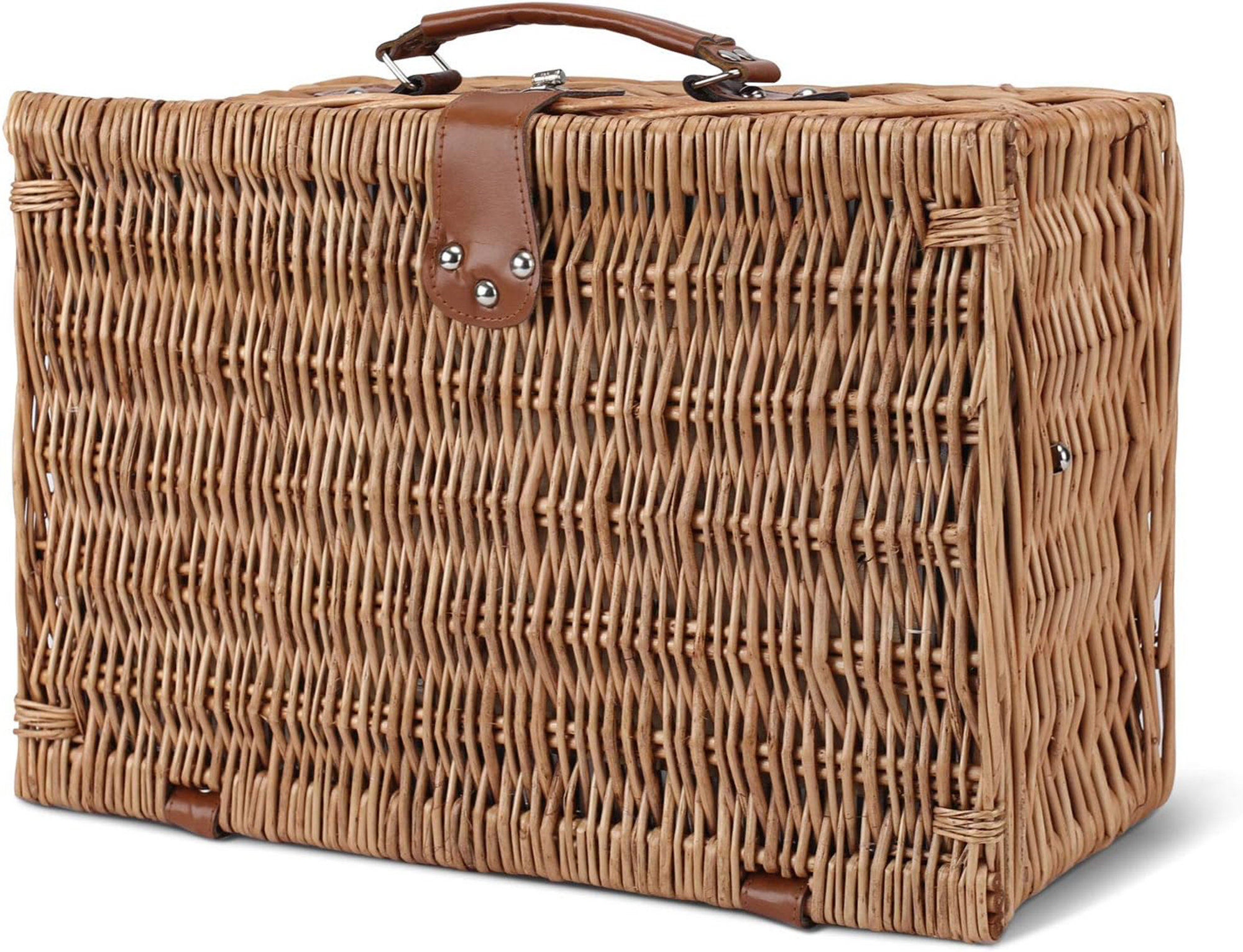 Red Barrel Studio® Premium Willow Picnic Hamper for 2 - Handmade Wicker ...