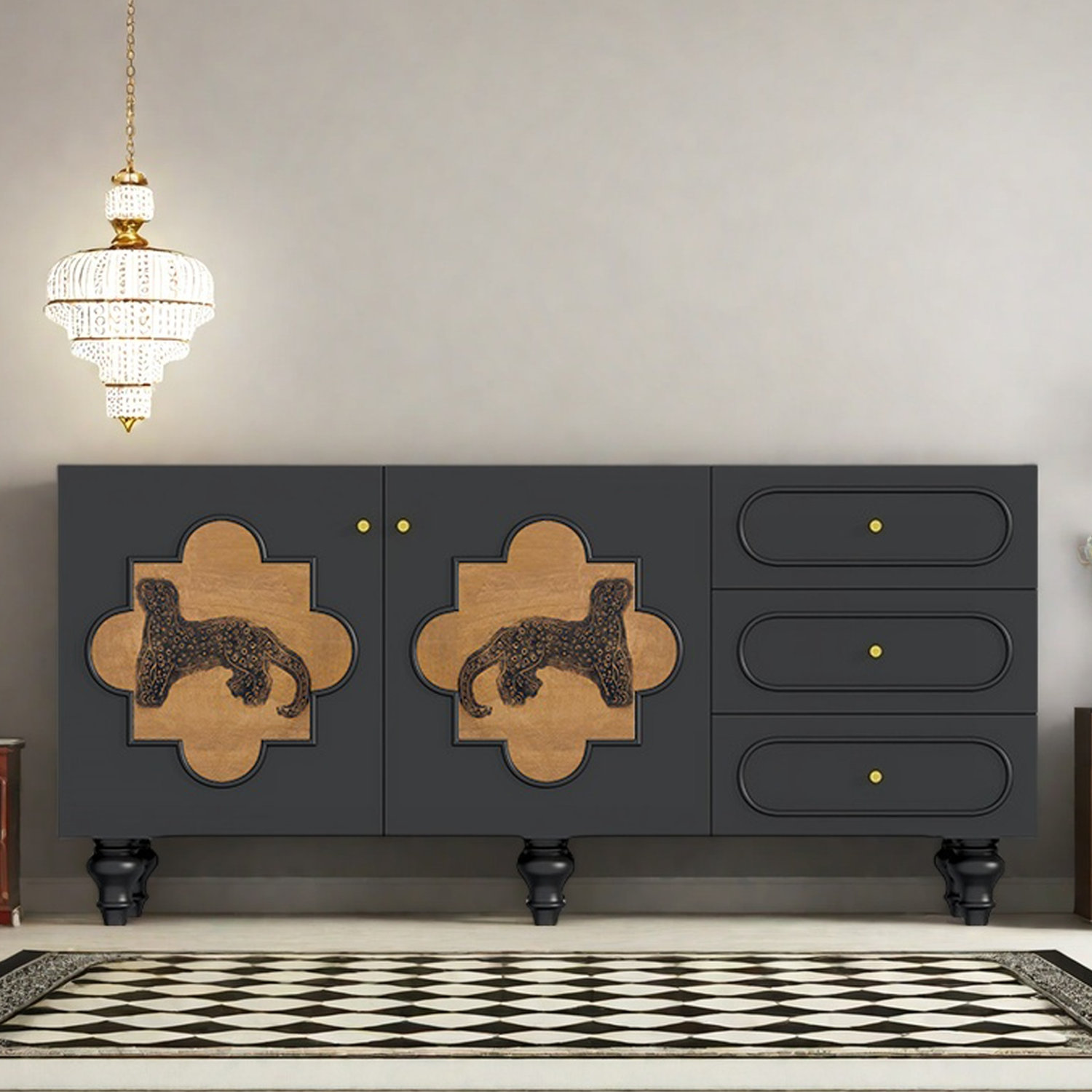 DURBIL Retro Sideboard with Dual Doors and Three Drawers - Wayfair Canada