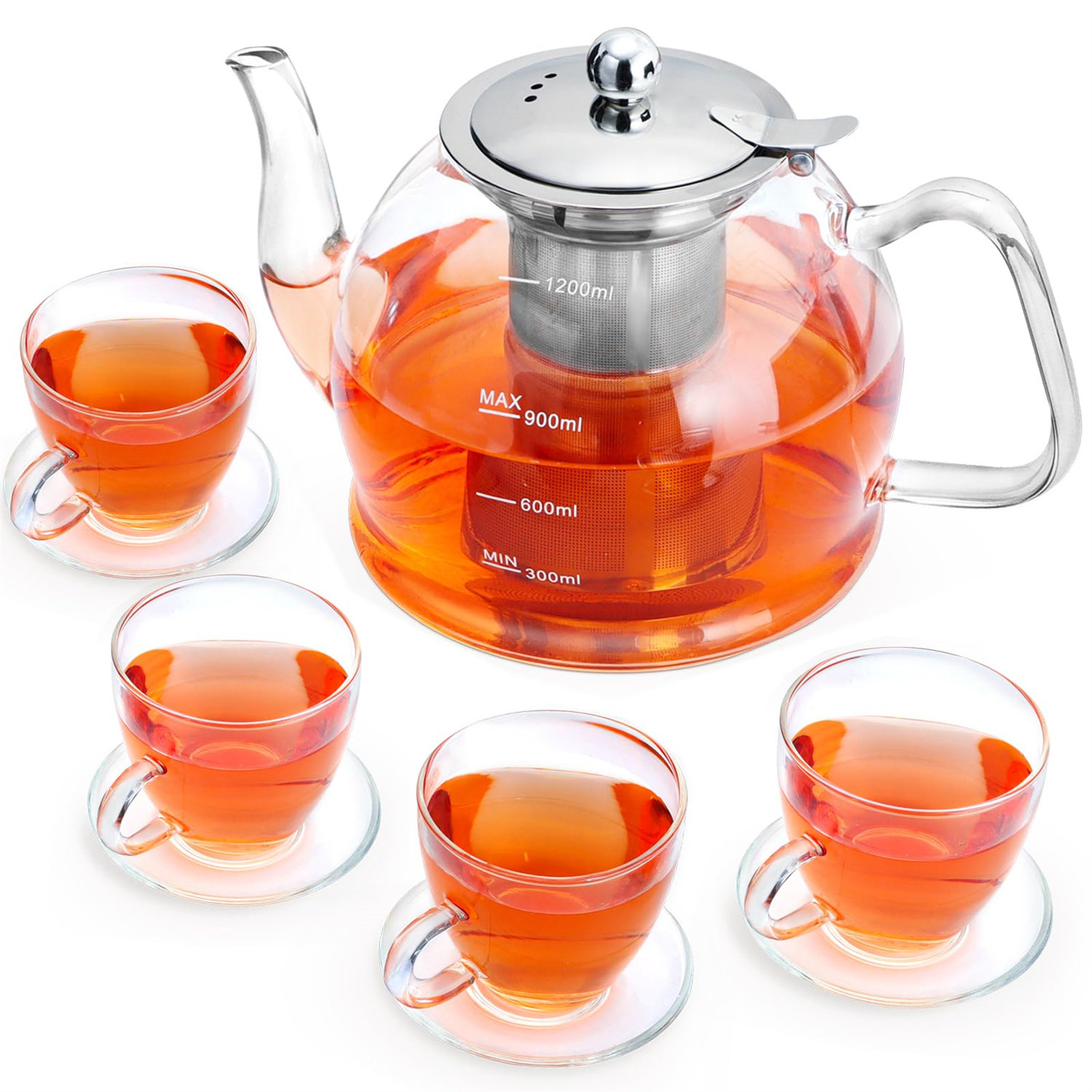 Latitude Run® Areke 40oz. Glass No Pattern Teapot Set | Wayfair