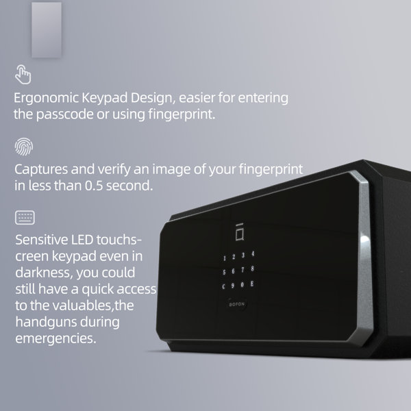 BOFON Security Box with Key, Safe Box, Fingerprint Password Safety ...
